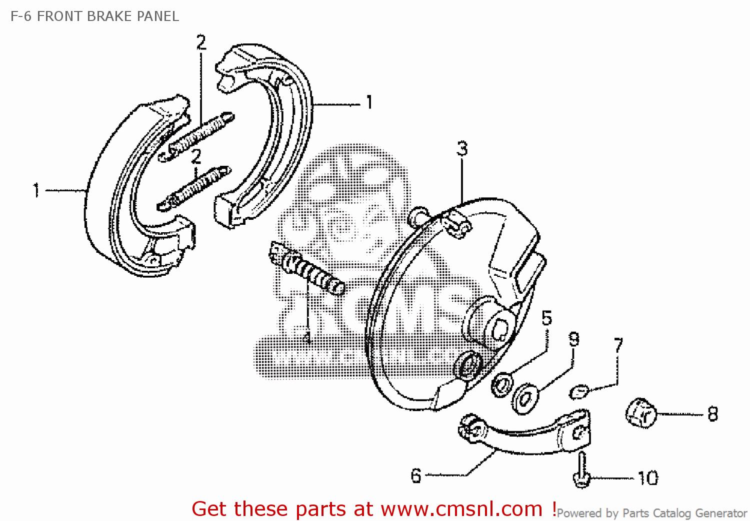 Honda CR50R 1983 (D) F-6 FRONT BRAKE PANEL - buy F-6 FRONT BRAKE PANEL ...