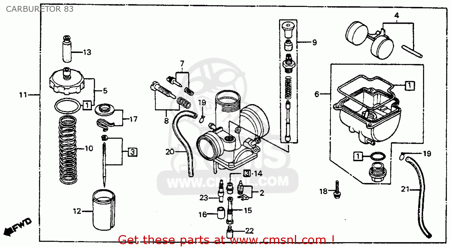 Honda CR80R 1983 (D) USA parts lists and schematics
