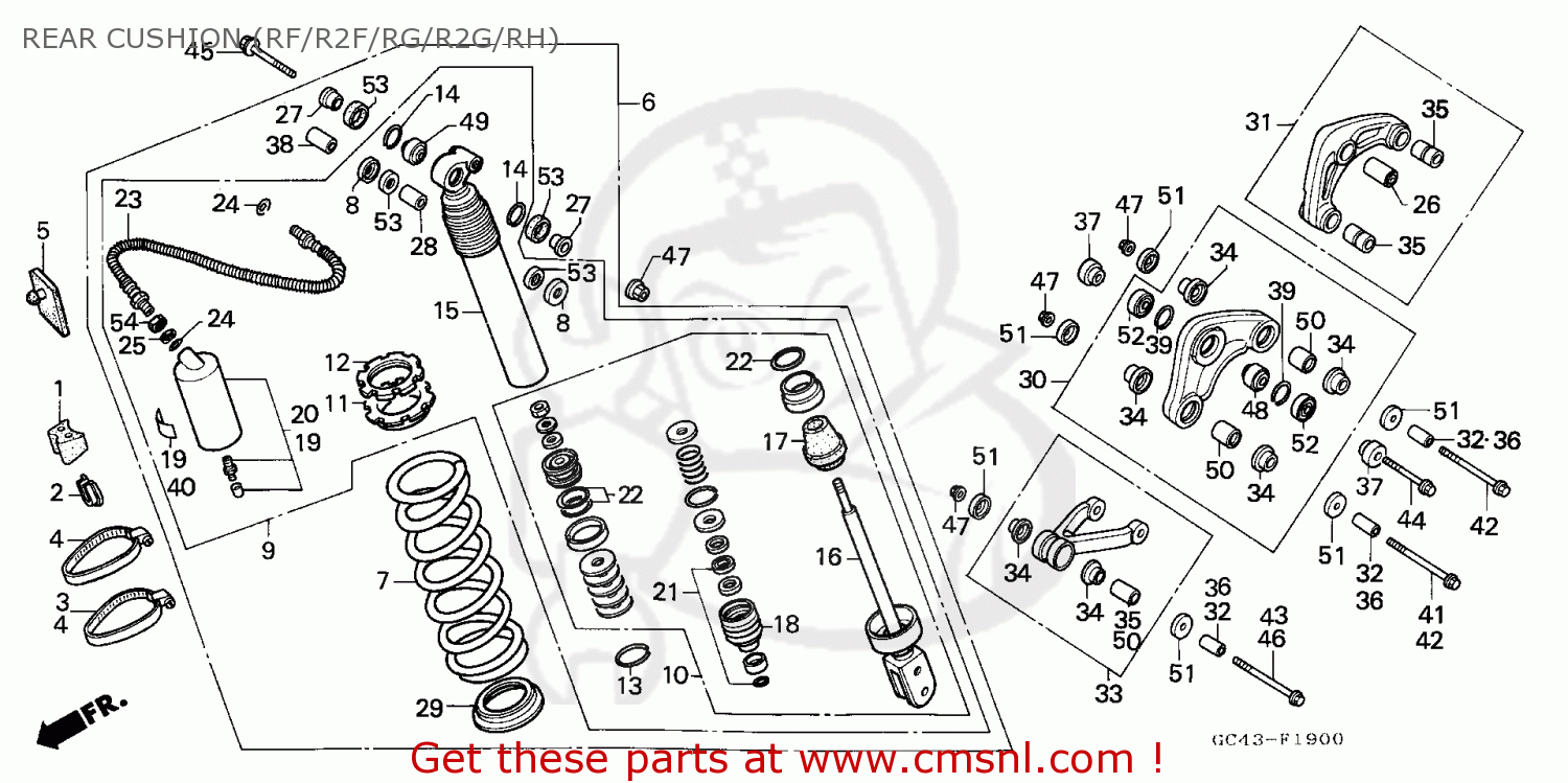 Honda CR80R 1986 (G) CANADA REAR CUSHION (RF/R2F/RG/R2G/RH) - buy REAR ...