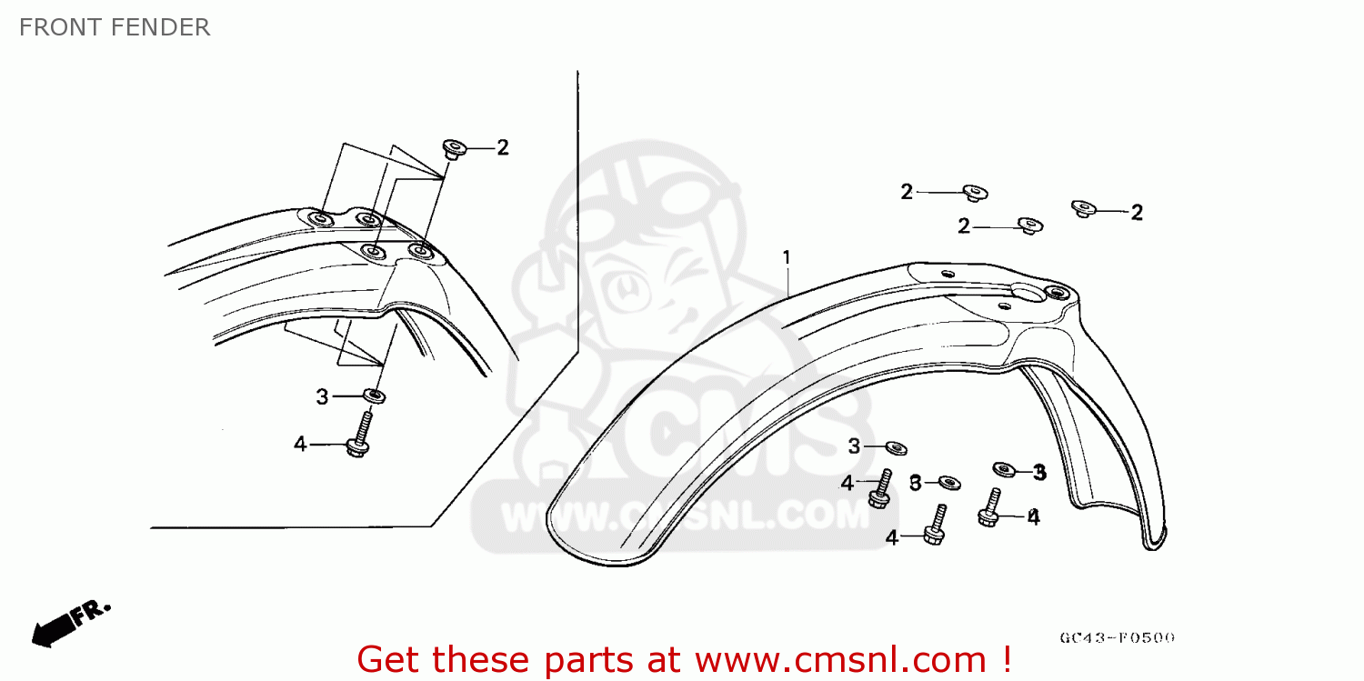Honda CR80R 1989 (K) AUSTRALIA FRONT FENDER - buy FRONT FENDER spares ...