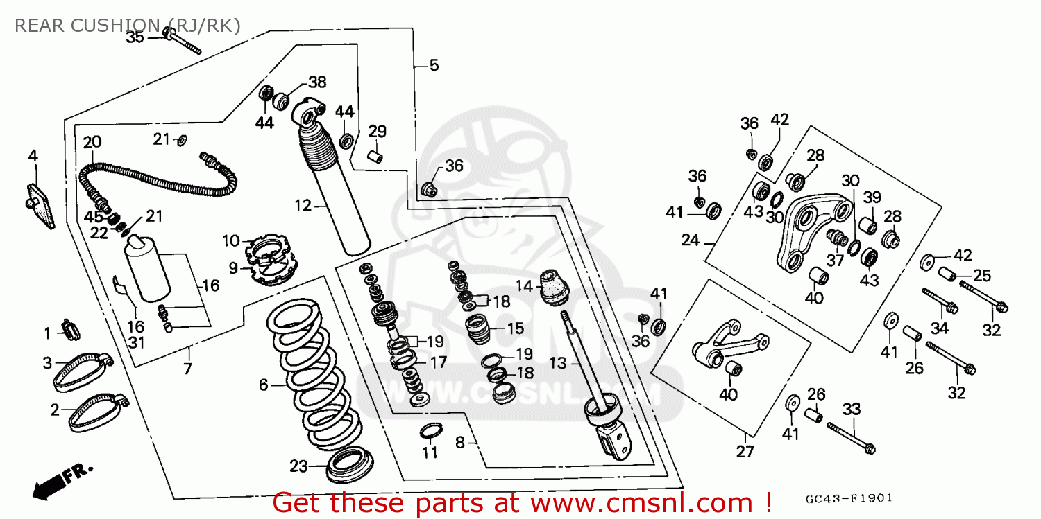 Honda CR80R 1989 (K) SWEDEN REAR CUSHION (RJ/RK) - buy REAR CUSHION (RJ ...
