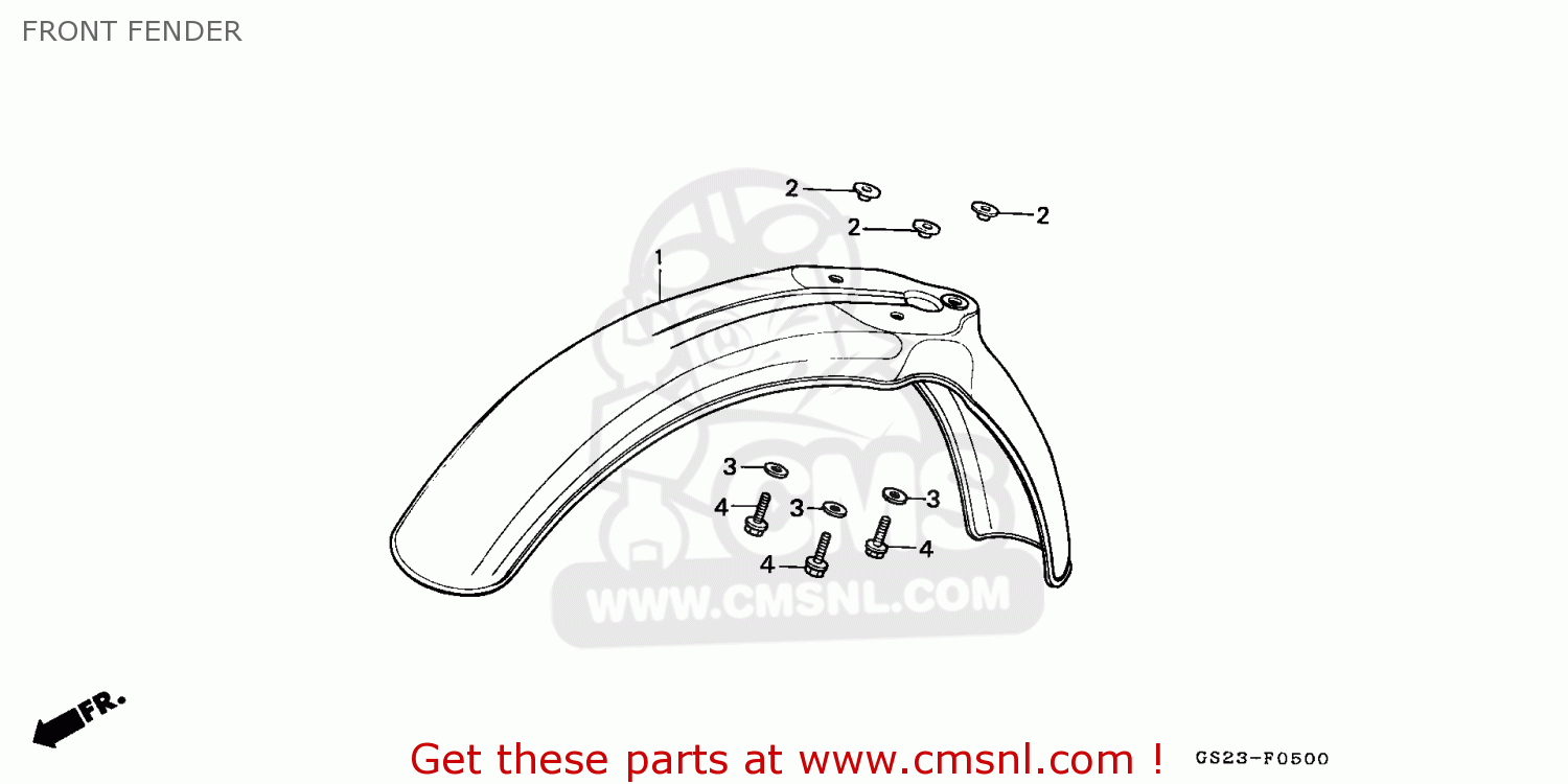 Honda CR80R 1992 (N) AUSTRALIA FRONT FENDER - buy FRONT FENDER spares ...