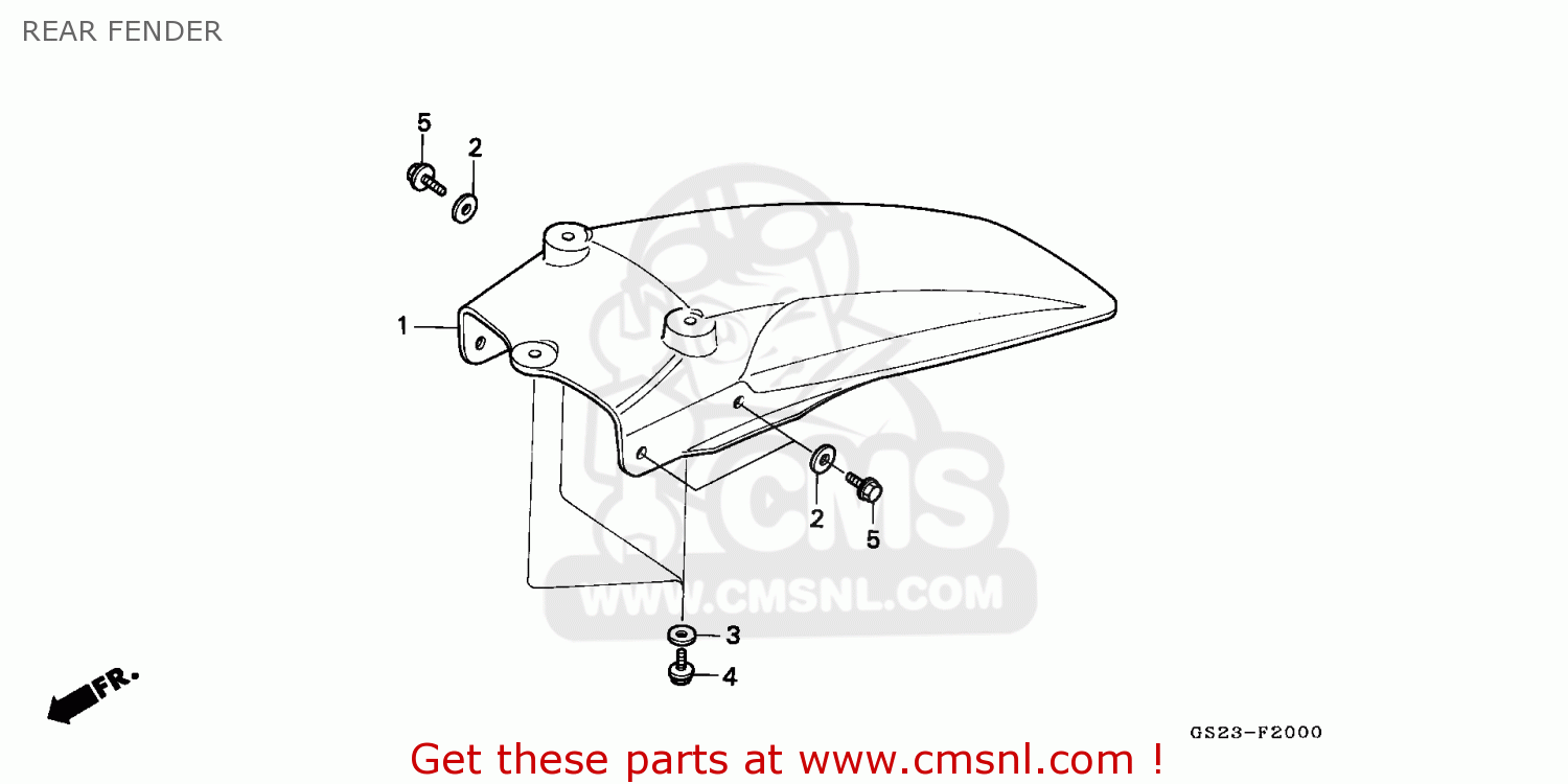 Honda CR80R 1992 (N) AUSTRALIA REAR FENDER - buy REAR FENDER spares online