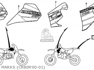Honda CR80R 2000 (Y) USA parts lists and schematics