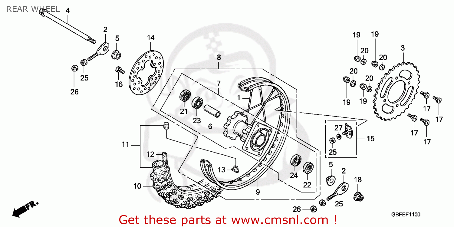 Honda CR85R 2007 (7) EUROPEAN DIRECT SALES / CMF REAR WHEEL - buy REAR ...