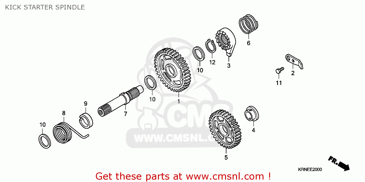 Honda CRF250R 2011 (B) AUSTRALIA KICK STARTER SPINDLE - buy KICK ...
