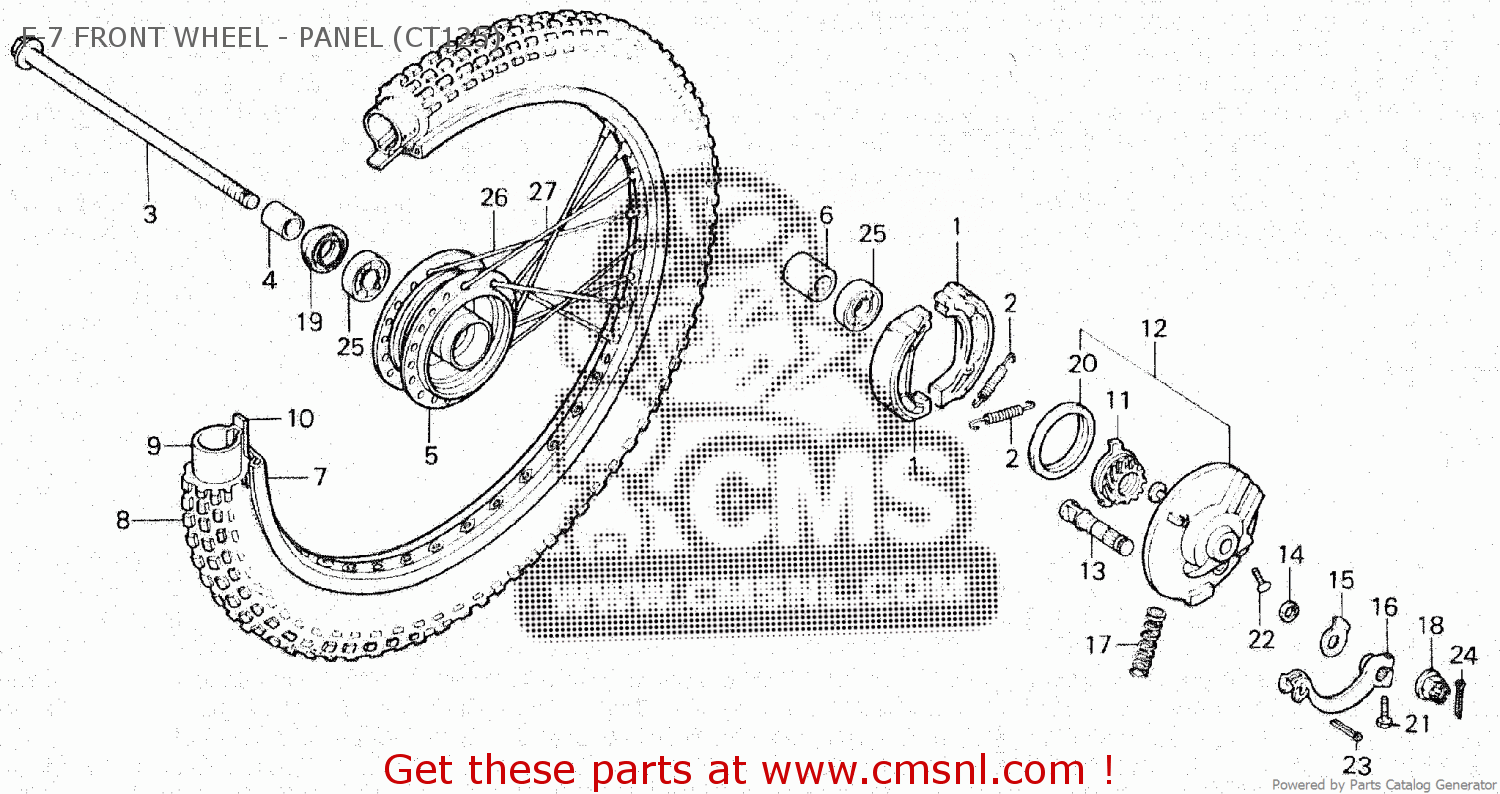 Honda CT125 U.S.A F-7 FRONT WHEEL - PANEL (CT125) - buy F-7 FRONT WHEEL ...