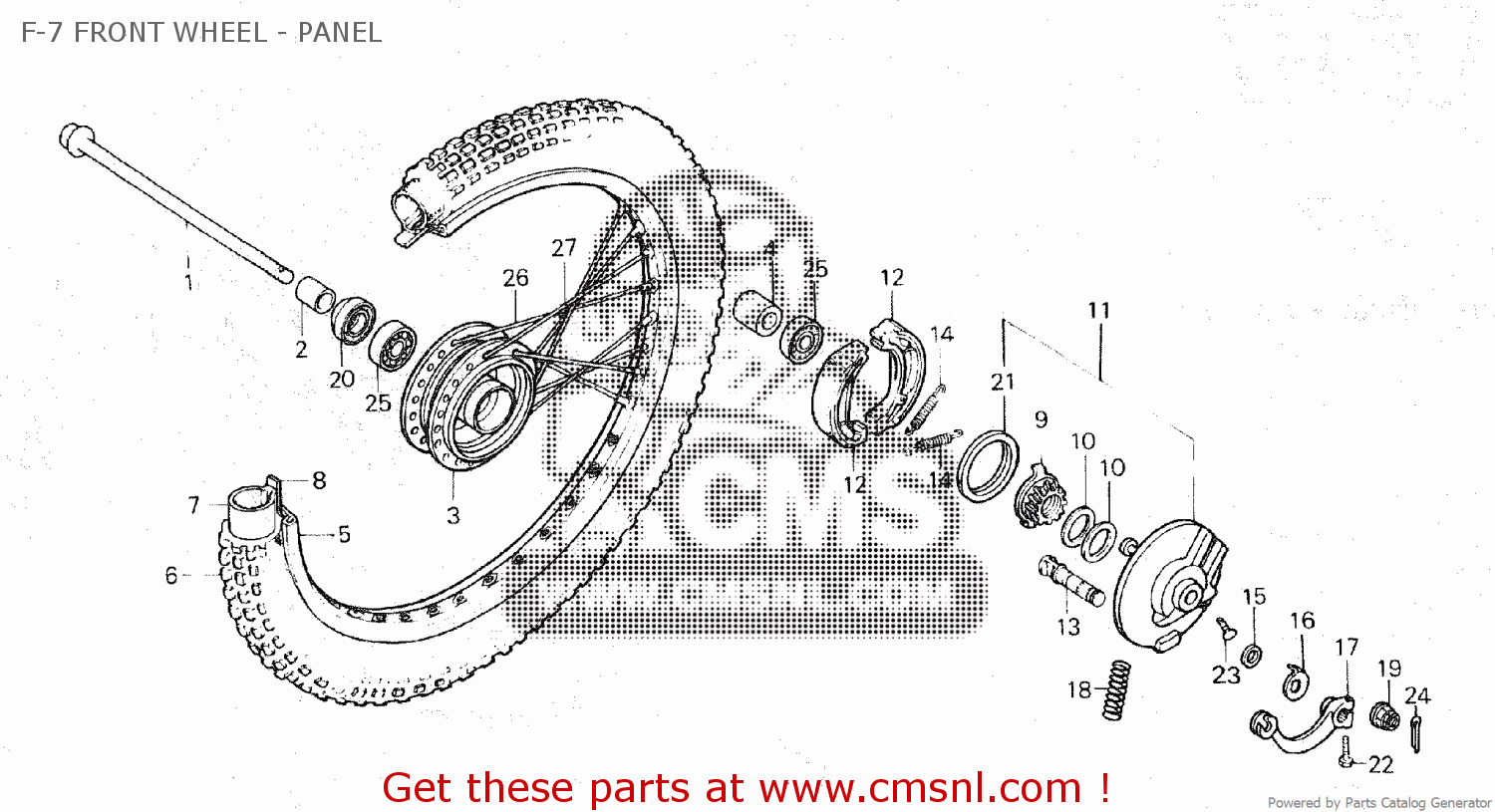 Honda CT200 1989 (K) F-7 FRONT WHEEL - PANEL - buy F-7 FRONT WHEEL ...