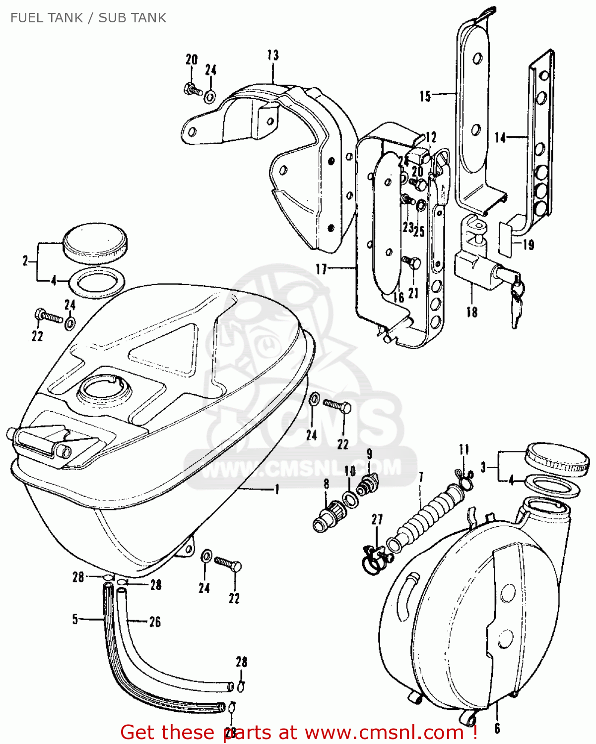 Honda CT90 TRAIL 1969 K1 USA parts lists and schematics
