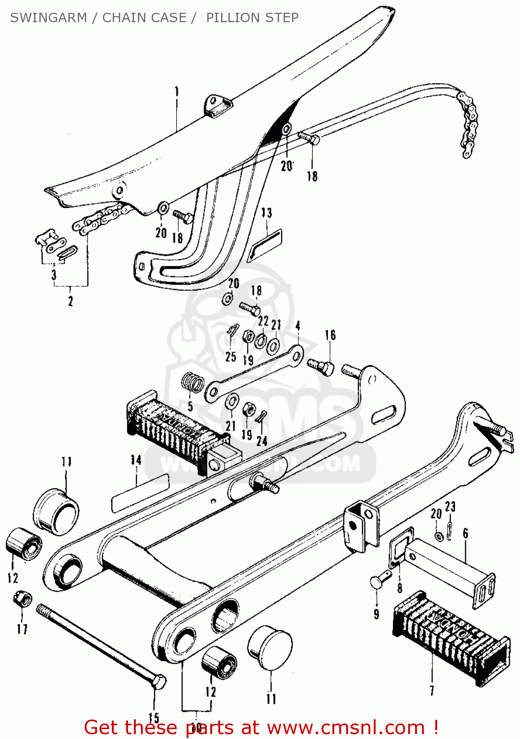 Honda CT90 TRAIL 1969 K1 USA parts lists and schematics