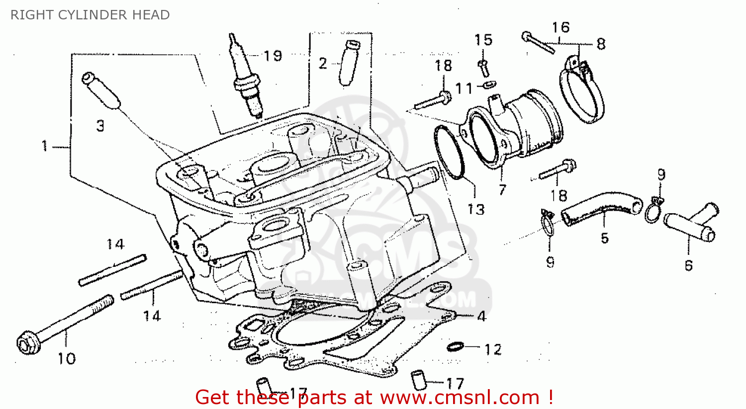 Honda CX500 1980 (A) ENGLAND RIGHT CYLINDER HEAD - buy RIGHT CYLINDER ...