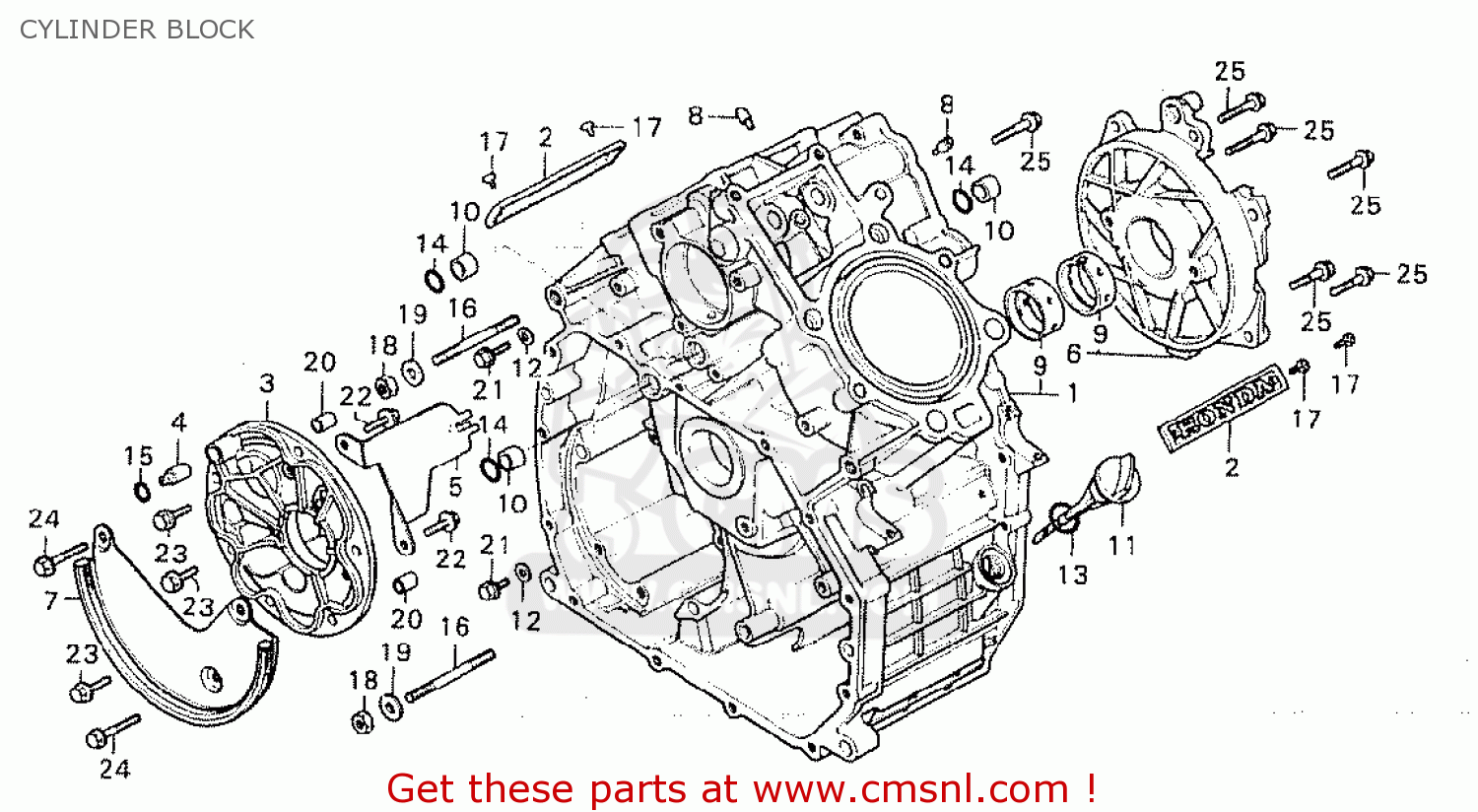 Honda CX500 1981 (B) ENGLAND CYLINDER BLOCK - buy CYLINDER BLOCK spares ...