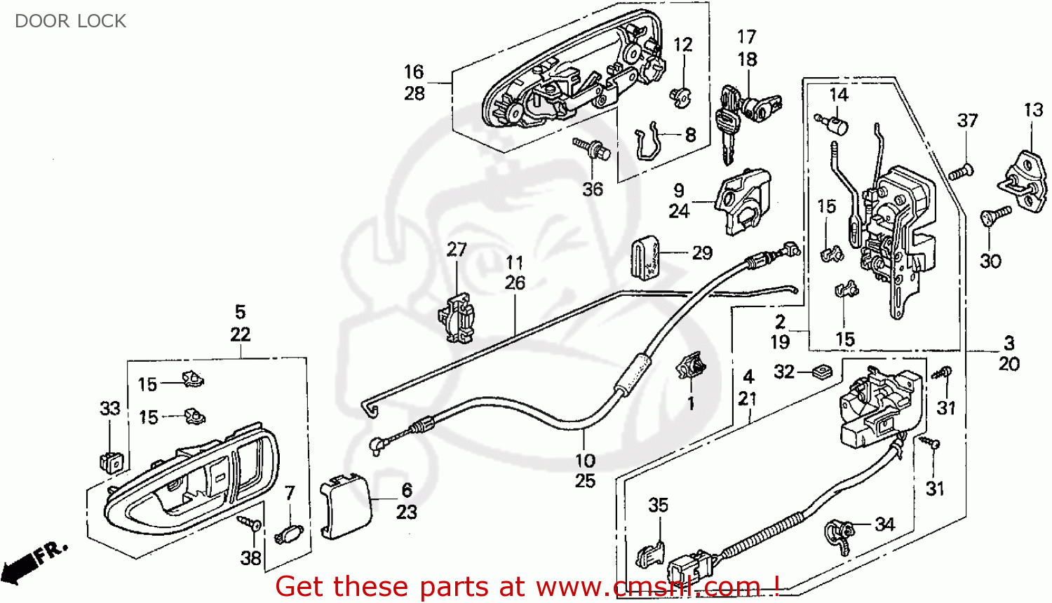 Honda DEL SOL 1995 (S) 2DR SI (KA) parts lists and schematics