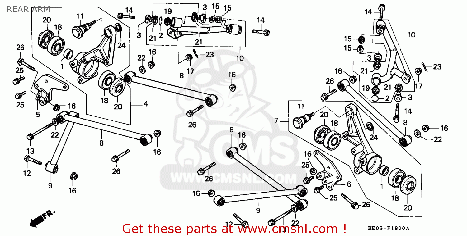 Honda FL400R PILOT 1989 (K) EUROPEAN DIRECT SALES REAR ARM - buy REAR ...