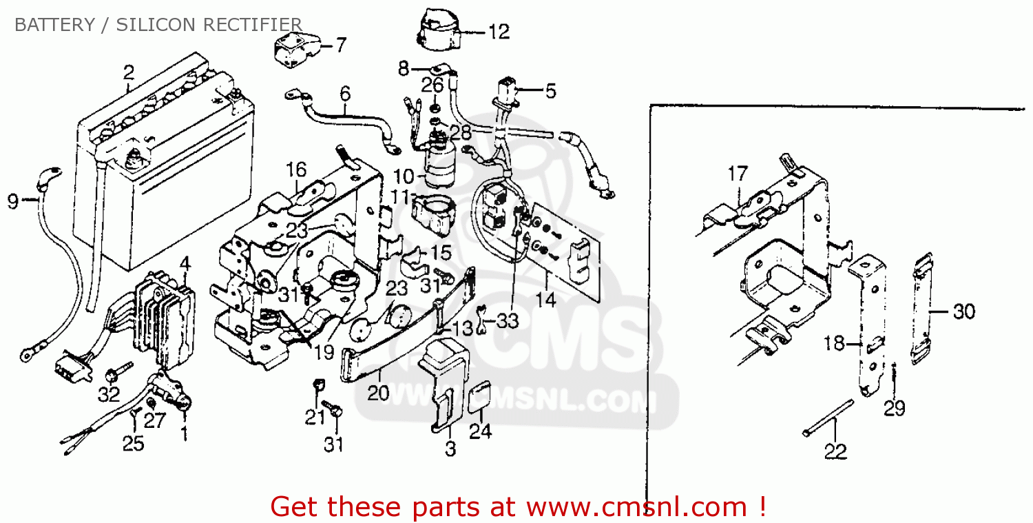 Honda GL1000 GOLDWING 1975 K0 USA parts lists and schematics