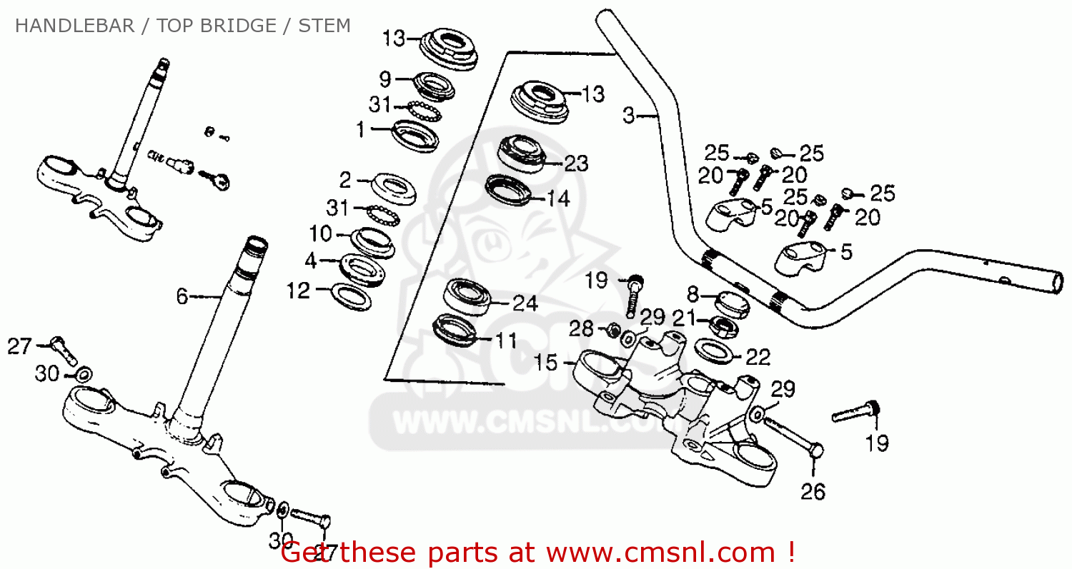 Honda GL1000 GOLDWING 1975 K0 USA parts lists and schematics