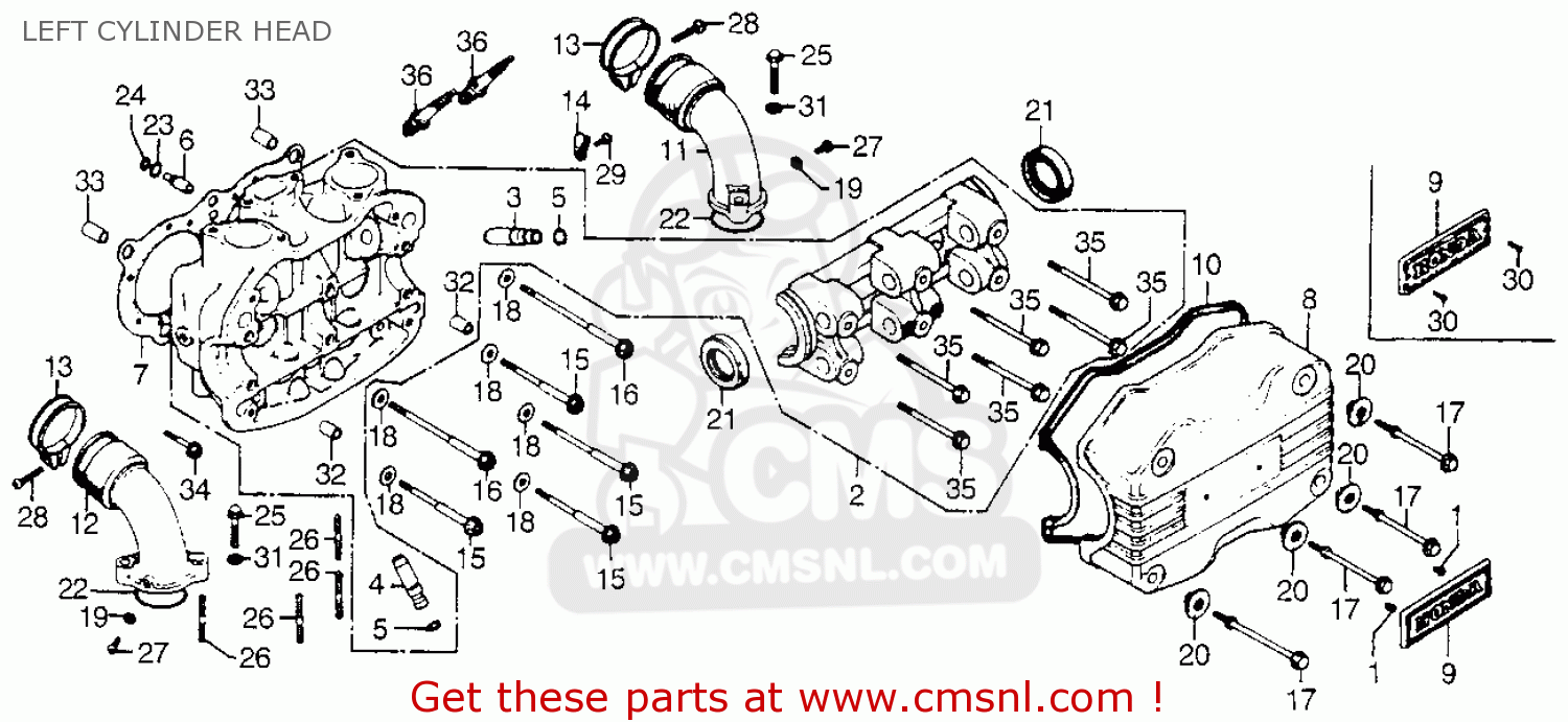 Honda GL1000 GOLDWING 1975 K0 USA parts lists and schematics