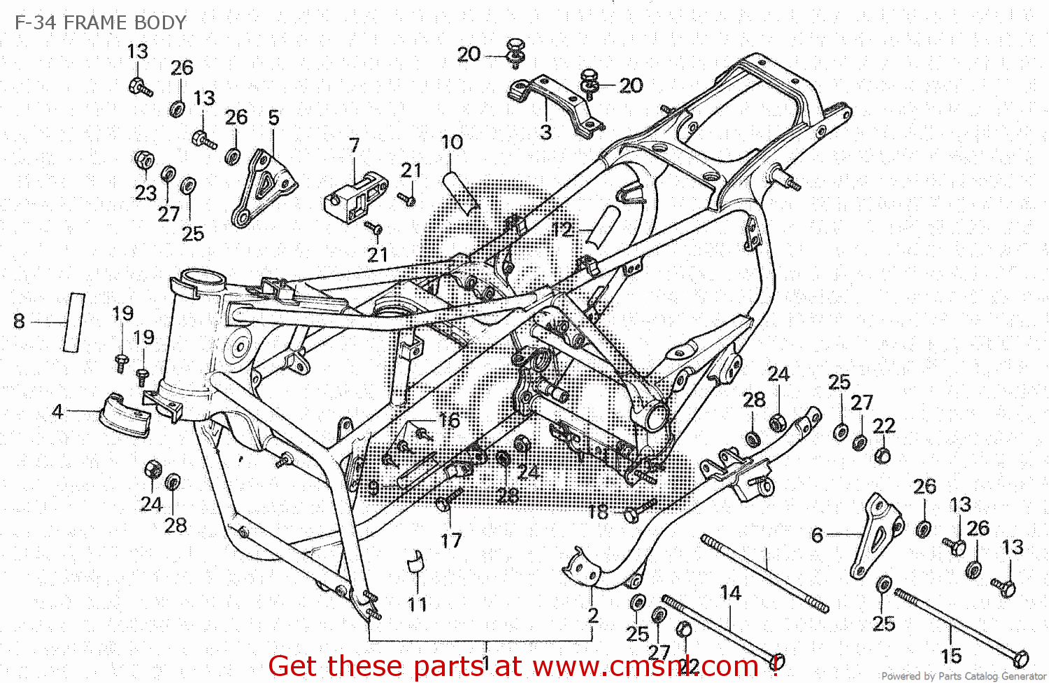 Honda GL1100 1982 (C) F-34 FRAME BODY - buy F-34 FRAME BODY spares online