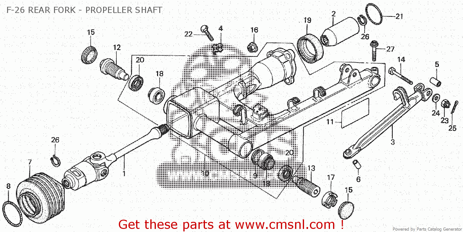 Honda GL1100I 1982 (C) F-26 REAR FORK - PROPELLER SHAFT - buy F-26 REAR ...