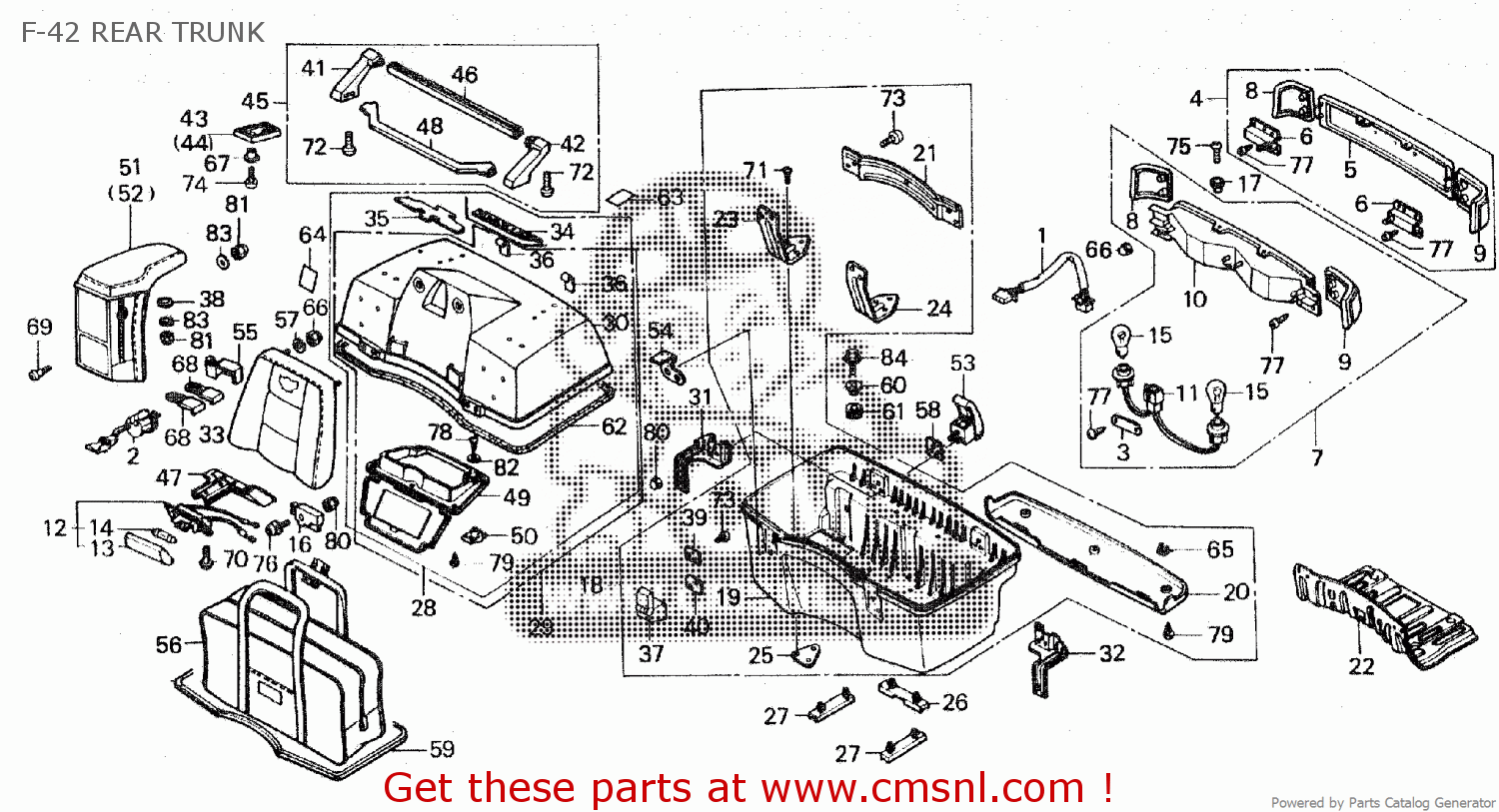 Honda GL1200D GOLDWING 1984 (E) F-42 REAR TRUNK - buy F-42 REAR TRUNK ...