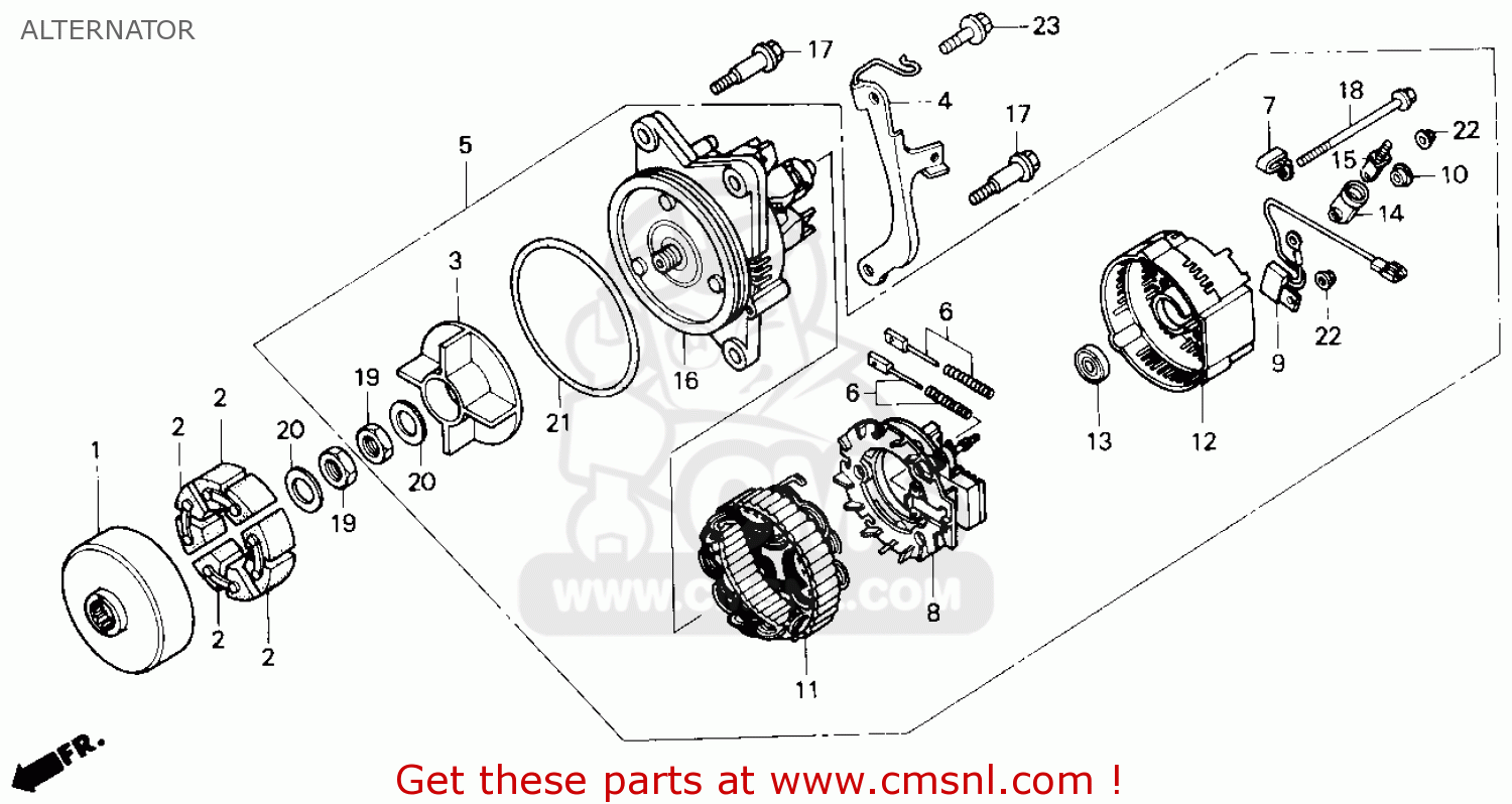 Honda GL1500 GOLDWING 1989 (K) USA CALIFORNIA parts lists and schematics