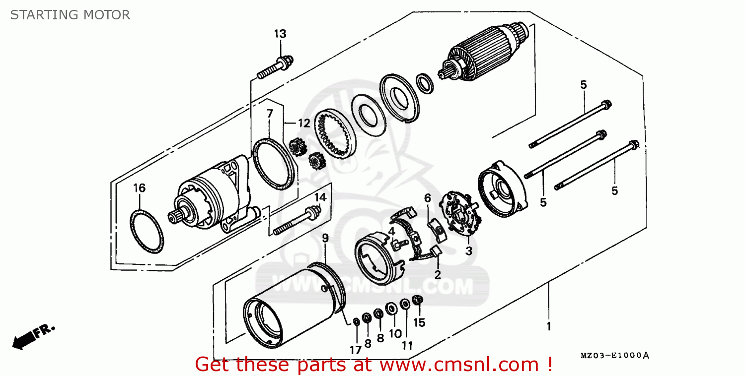 Honda GL1500C VALKYRIE 1999 (X) ENGLAND STARTING MOTOR - buy STARTING ...