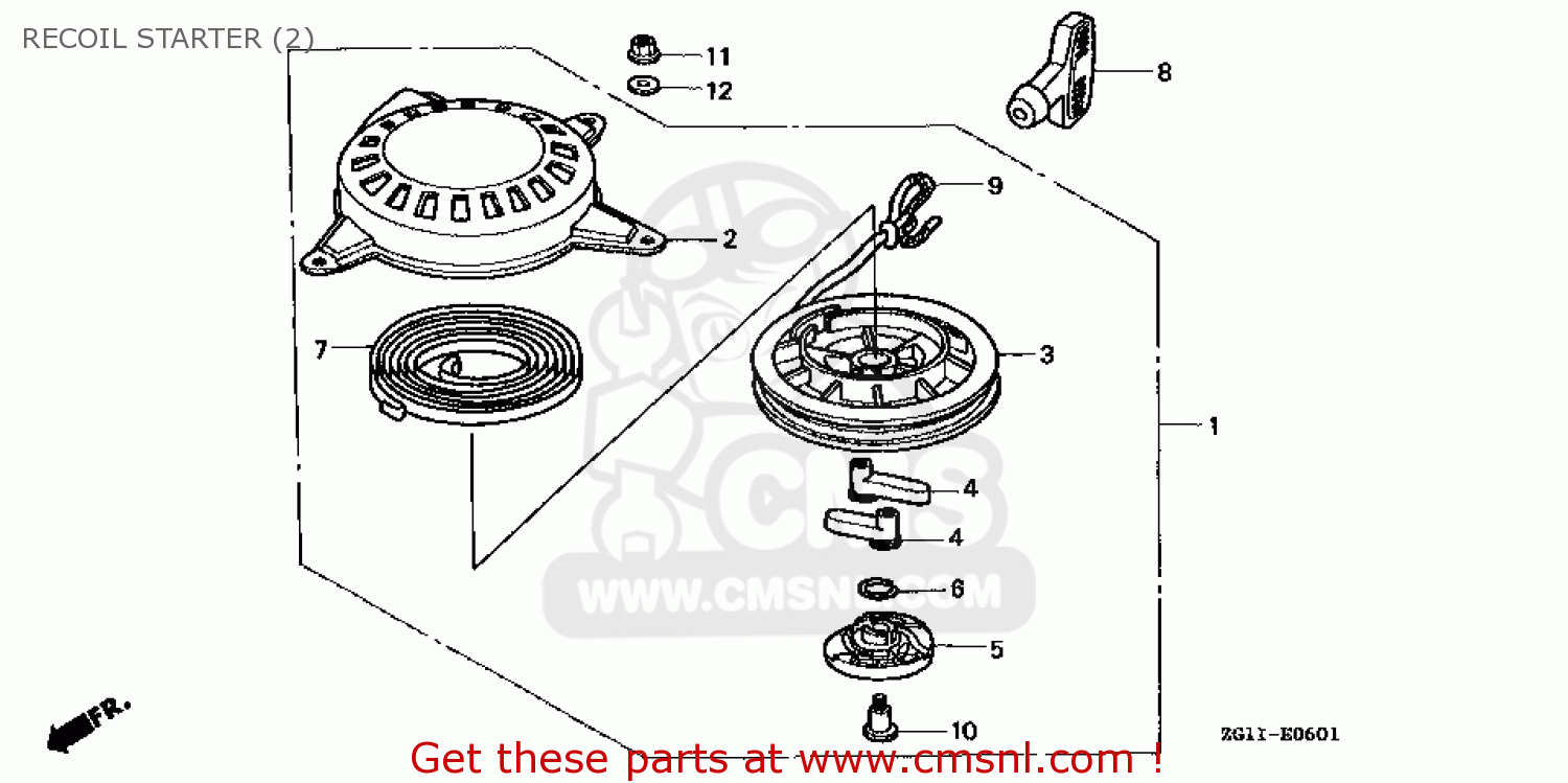 Honda GV100\A1\13ZG1IE1 RECOIL STARTER (2) - buy RECOIL STARTER (2 ...
