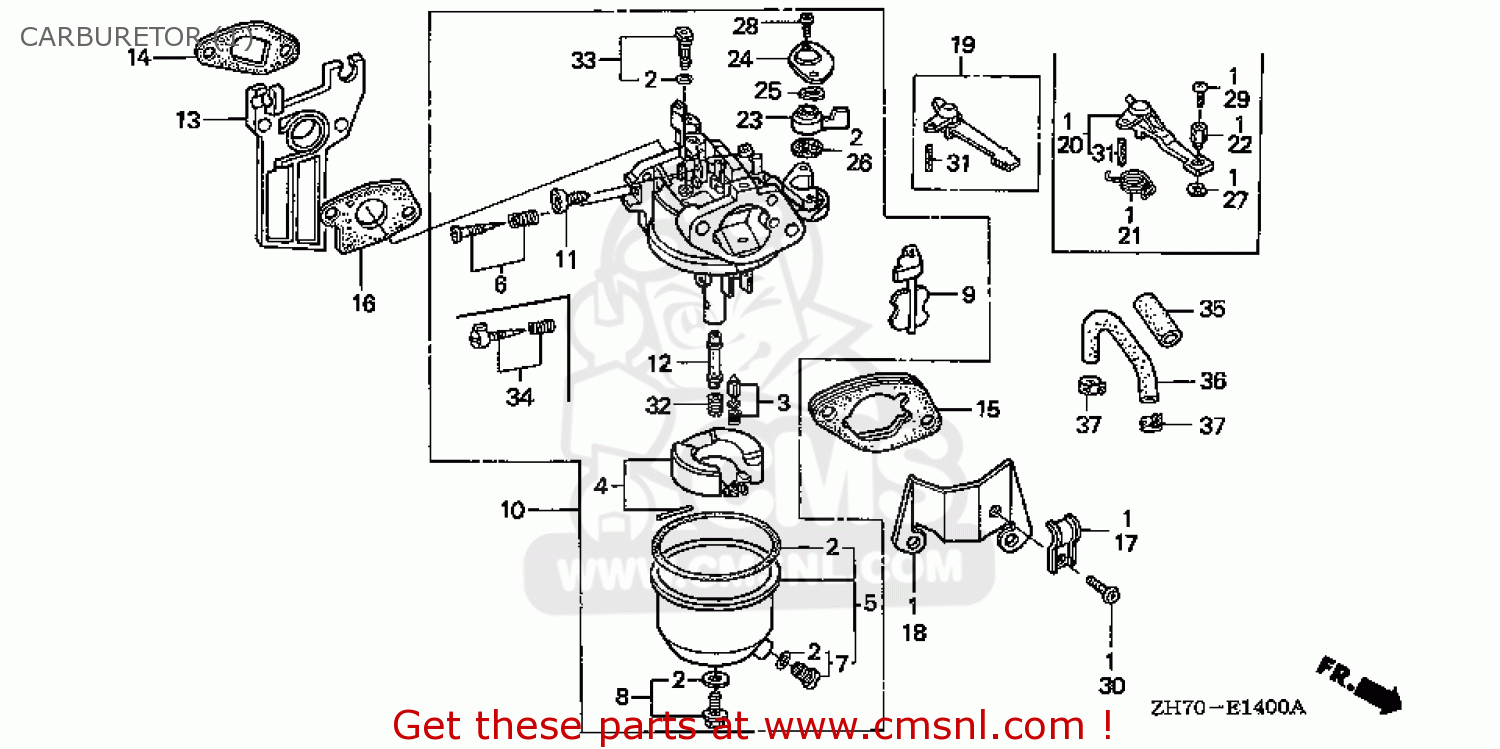 Honda GX120\SD4\14ZH70E5 CARBURETOR (1) - buy CARBURETOR (1) spares online