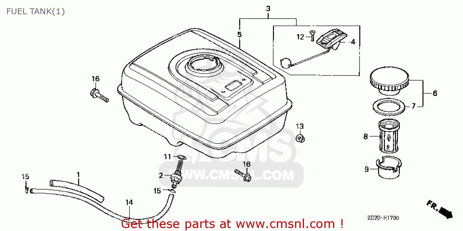 Honda GX240\SXC\14ZE20E8 FUEL TANK(1) - buy FUEL TANK(1) spares online