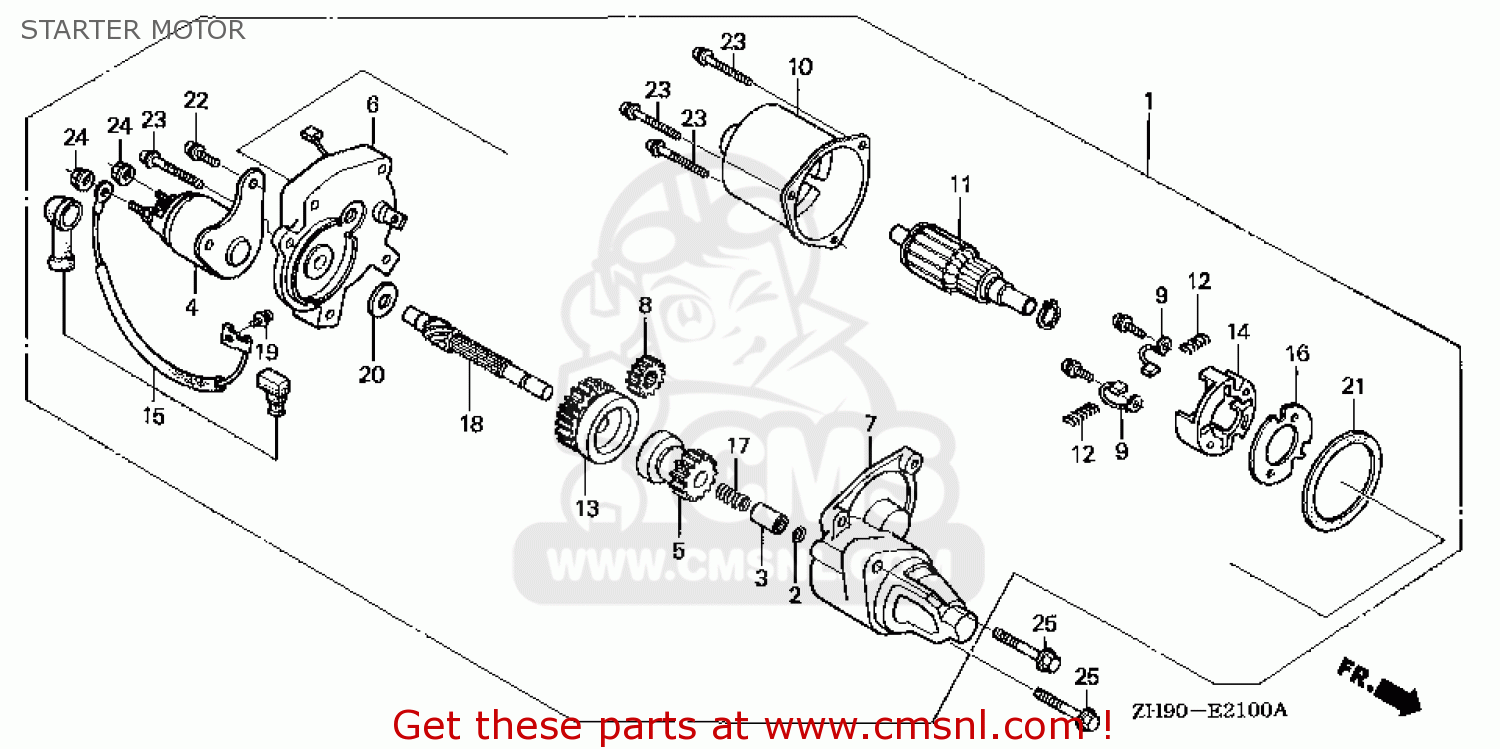 Honda GX270\SXE4_A\14ZH90E9 STARTER MOTOR - buy STARTER MOTOR spares online