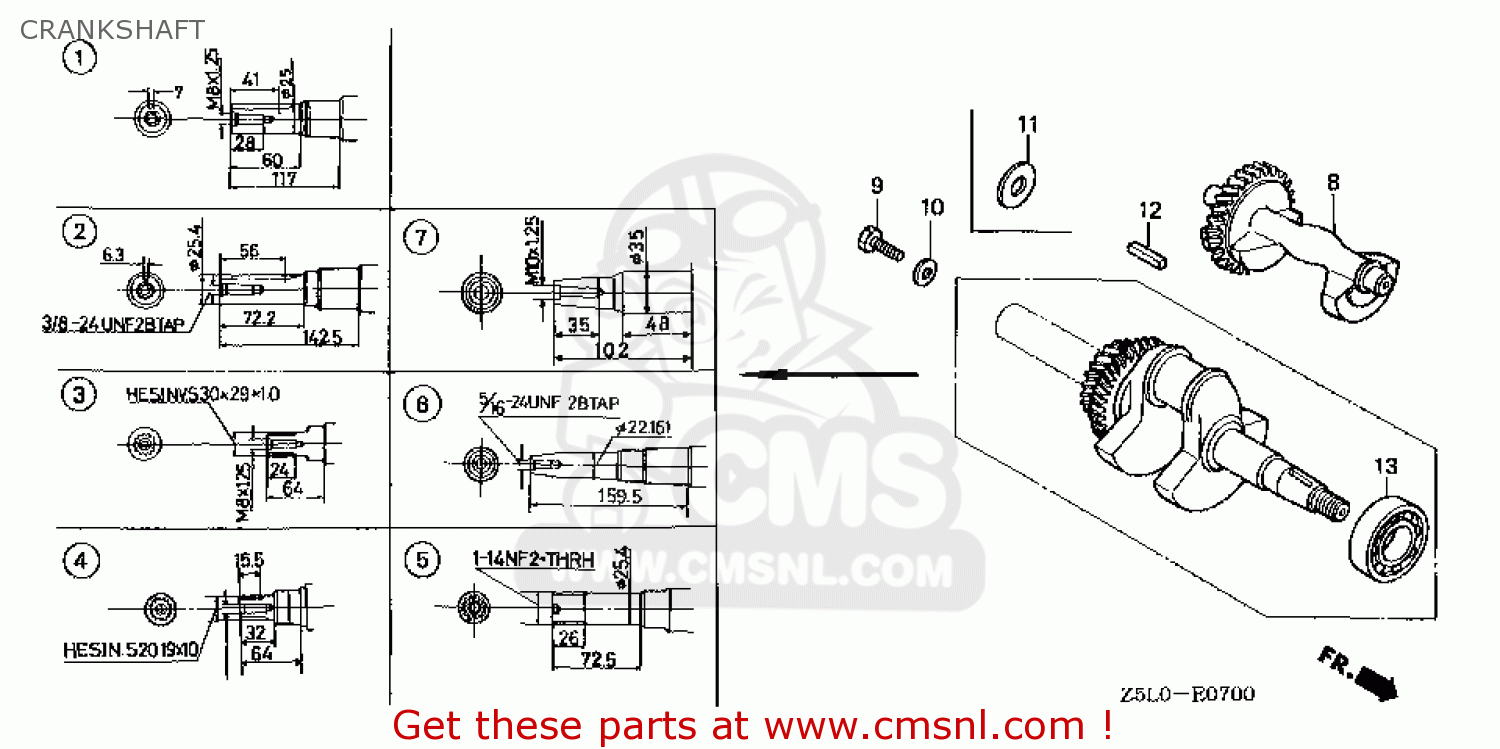 Honda GX340U1\VXE2\14Z5L603 CRANKSHAFT - buy CRANKSHAFT spares online
