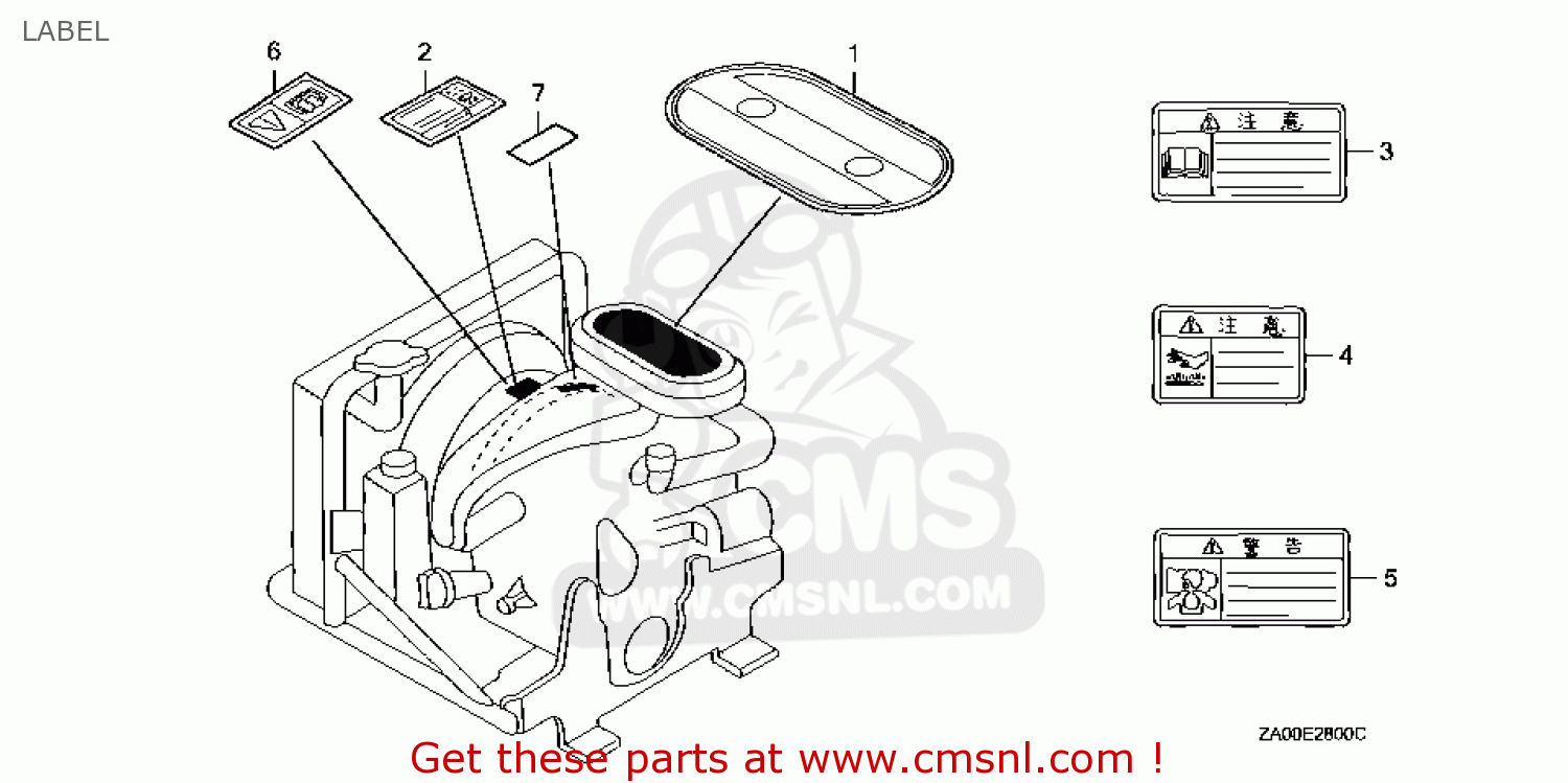 Honda GX360K1\DD2\18ZA01E6 LABEL - buy LABEL spares online