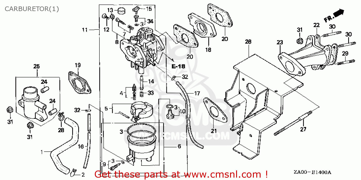 Honda GX360K1\SD4\18ZA01E6 CARBURETOR(1) - buy CARBURETOR(1) spares online