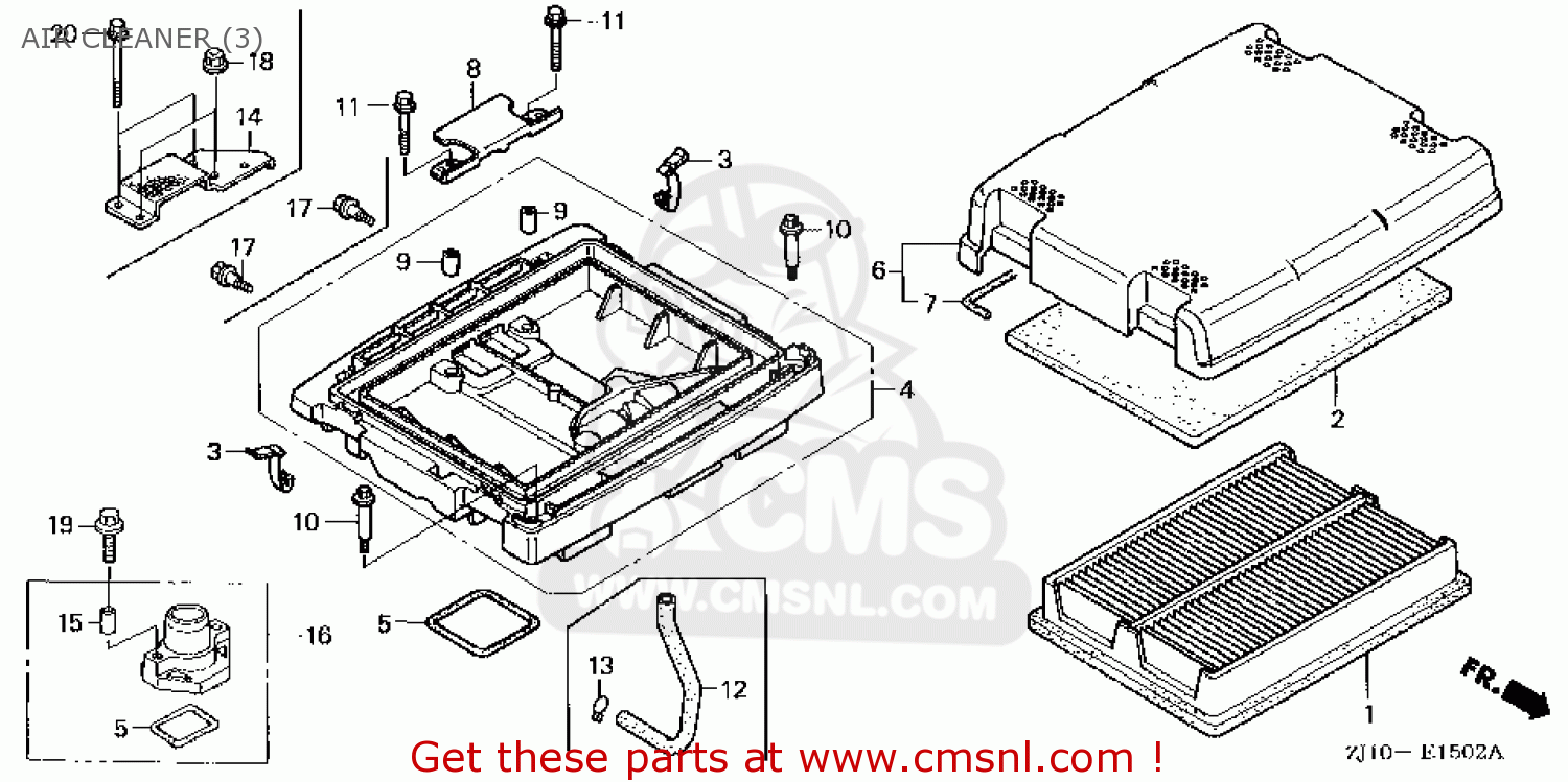 Honda GX620\QAD2\14ZJ11E2 AIR CLEANER (3) - buy AIR CLEANER (3) spares ...