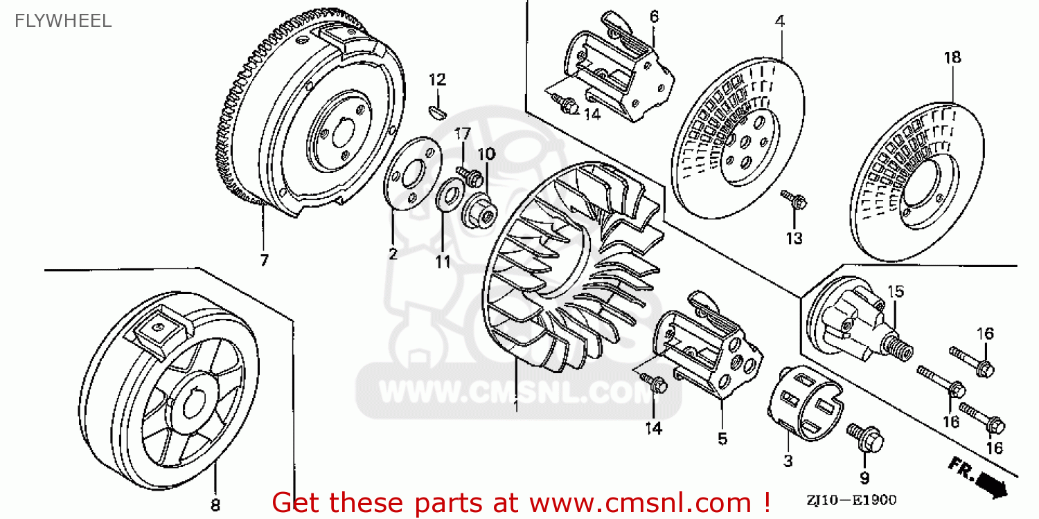 Honda GX620\VDC2_A\14ZJ11E2 FLYWHEEL - buy FLYWHEEL spares online