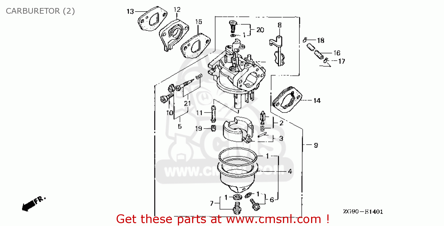 Honda GXV140\A11\14ZG90E4 CARBURETOR (2) - buy CARBURETOR (2) spares online