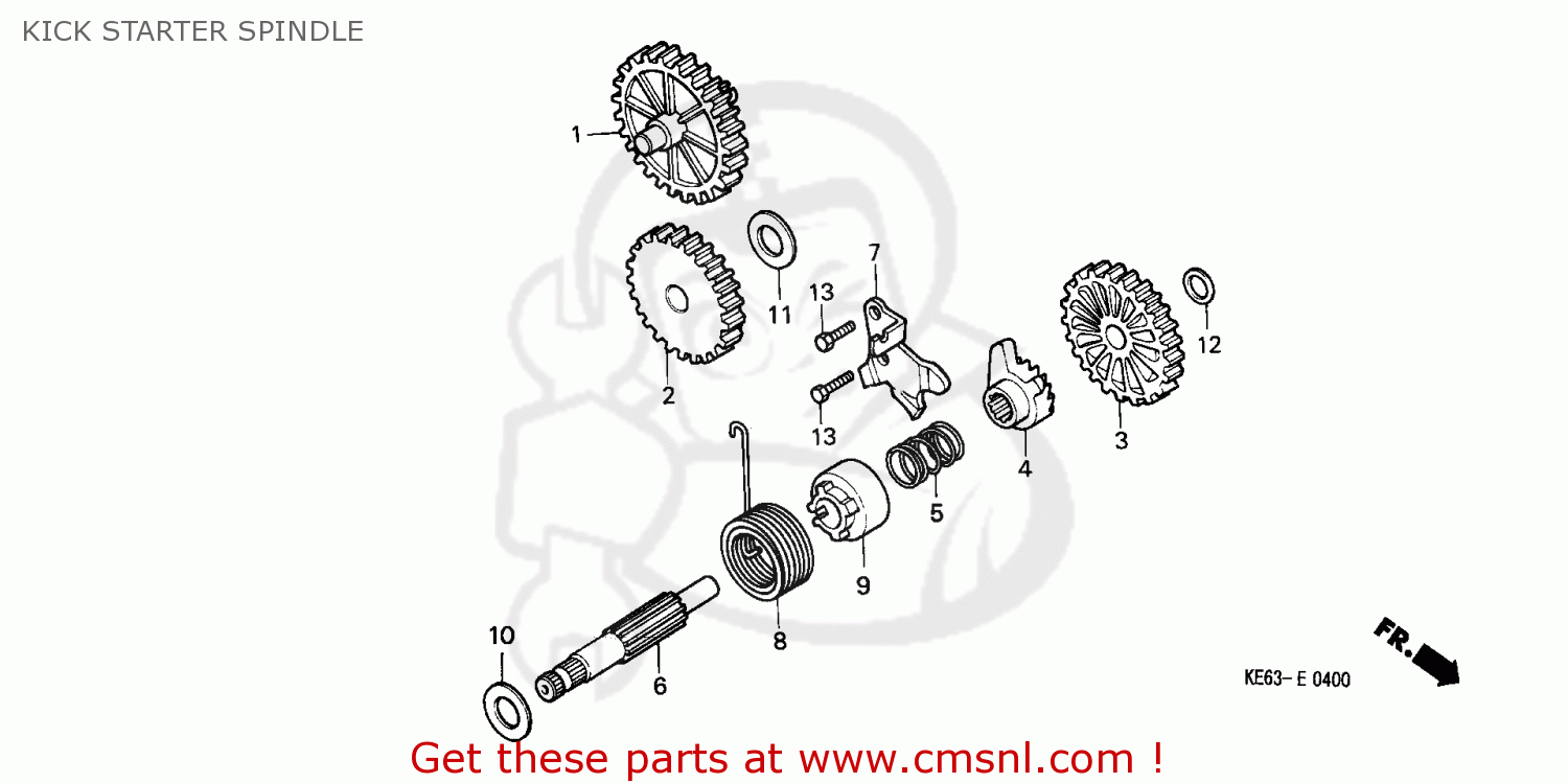 Honda H100S 1983 (D) AUSTRALIA KICK STARTER SPINDLE - buy KICK STARTER ...
