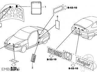 Honda INSIGHT 2000 (Y) 3DR DX A/C (KA) parts lists and schematics