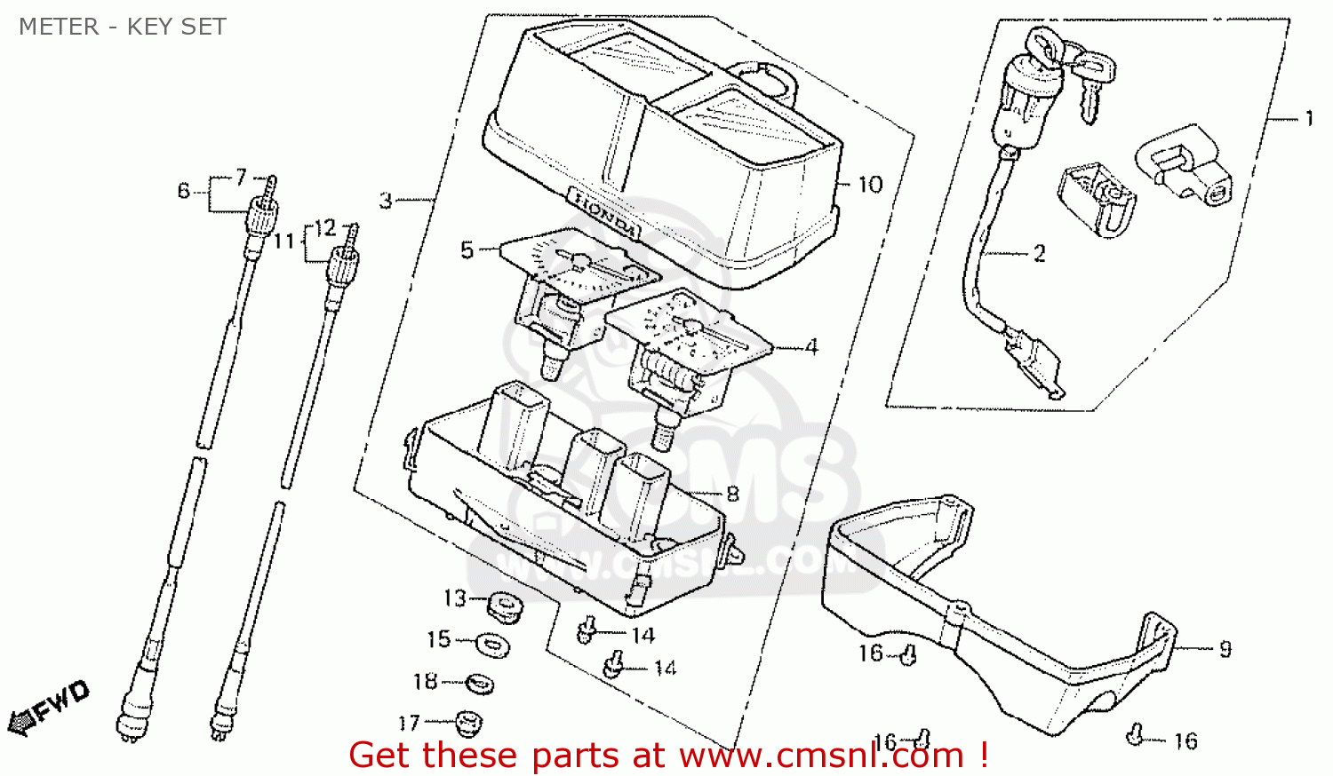 Honda MB50 MB5 1979 (Z) JAPANESE HOME MARKET METER - KEY SET - buy ...