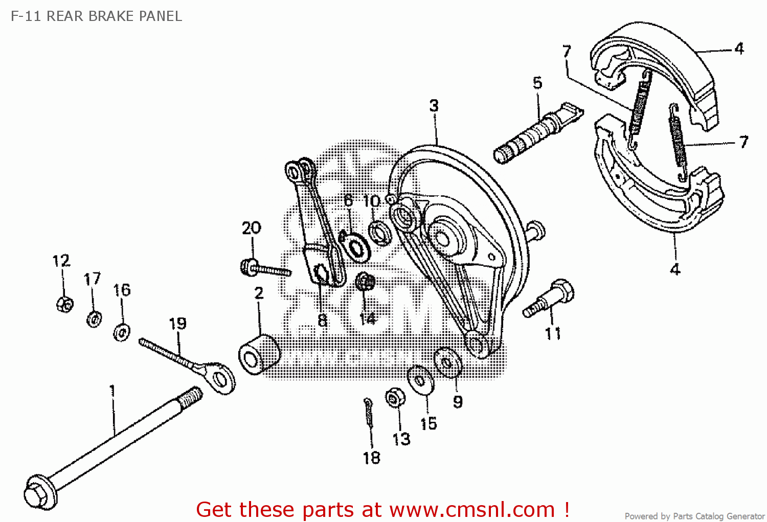 Honda MCX50S 1983 (D) F-11 REAR BRAKE PANEL - buy F-11 REAR BRAKE PANEL ...
