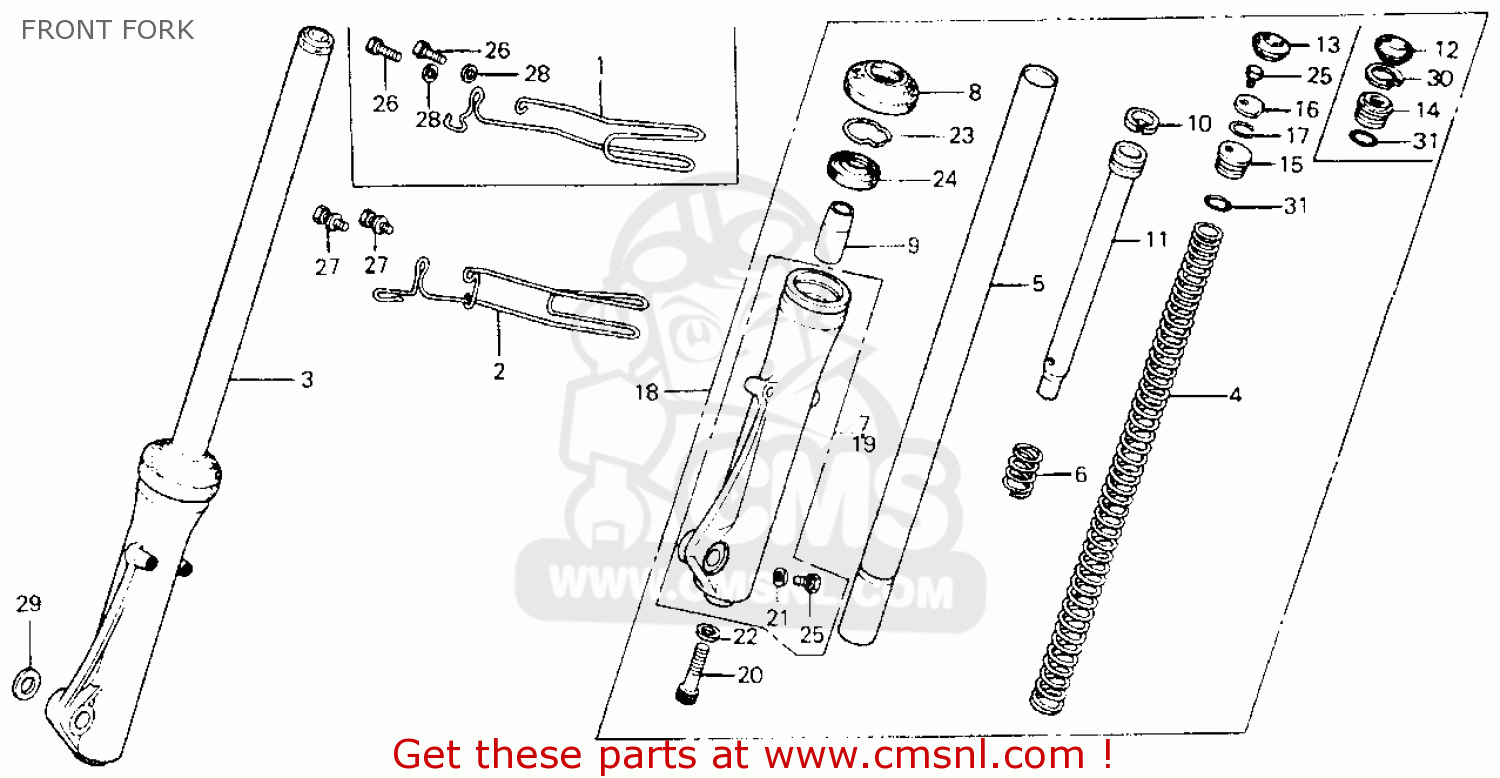 Honda Honda MR175 ELSINORE 1975 K0 USA parts lists and schematics