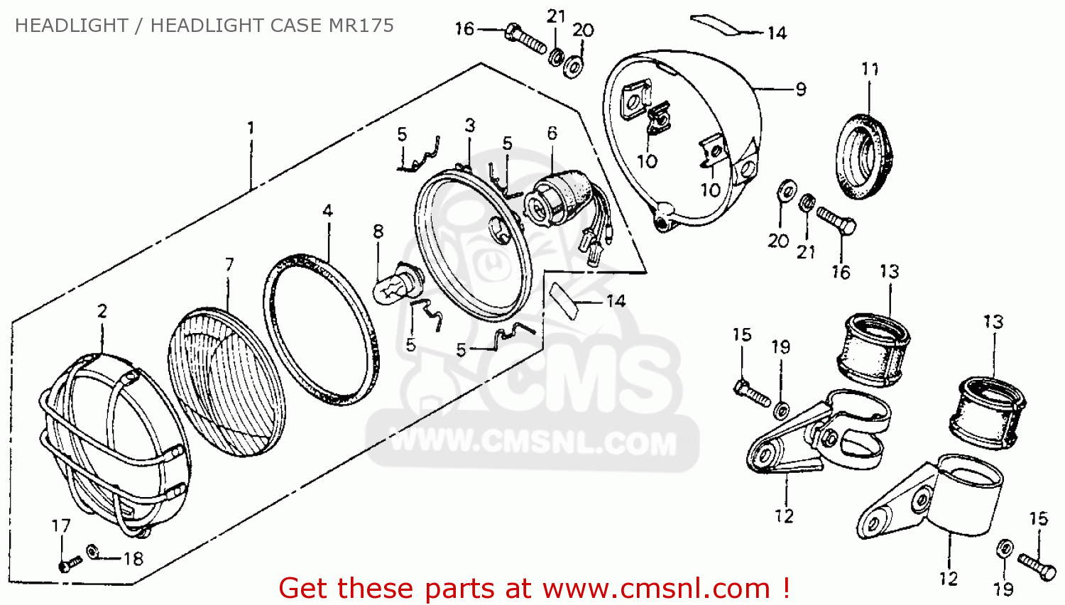 Honda Honda MR175 ELSINORE 1975 K0 USA parts lists and schematics