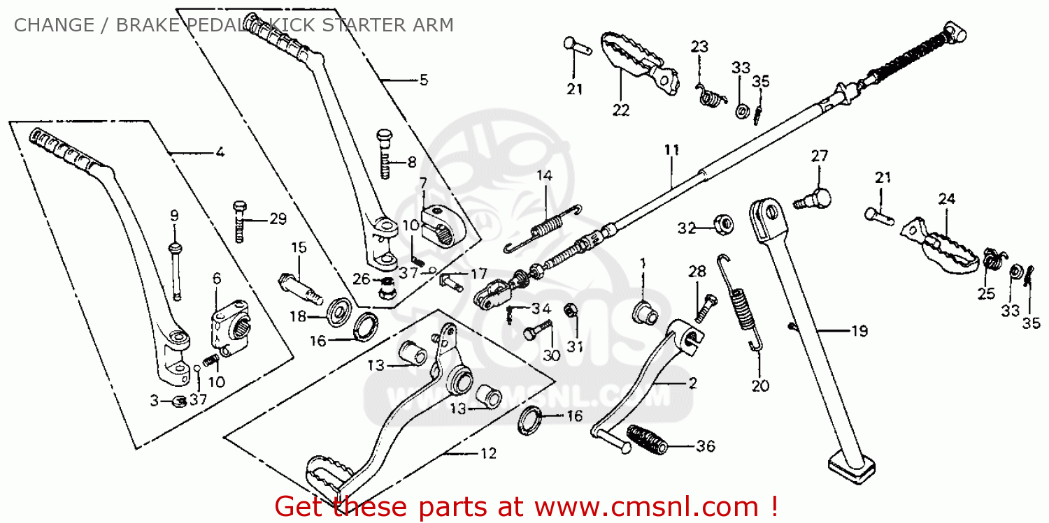 Honda MR175 ELSINORE 1976 USA parts lists and schematics