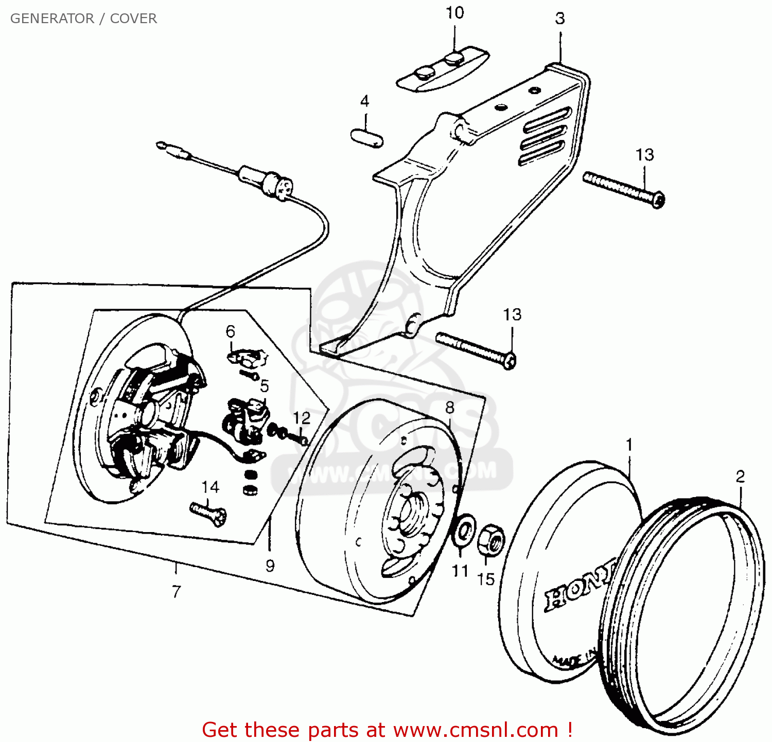 Honda Honda MR50 ELSINORE 1974 K0 USA parts lists and schematics