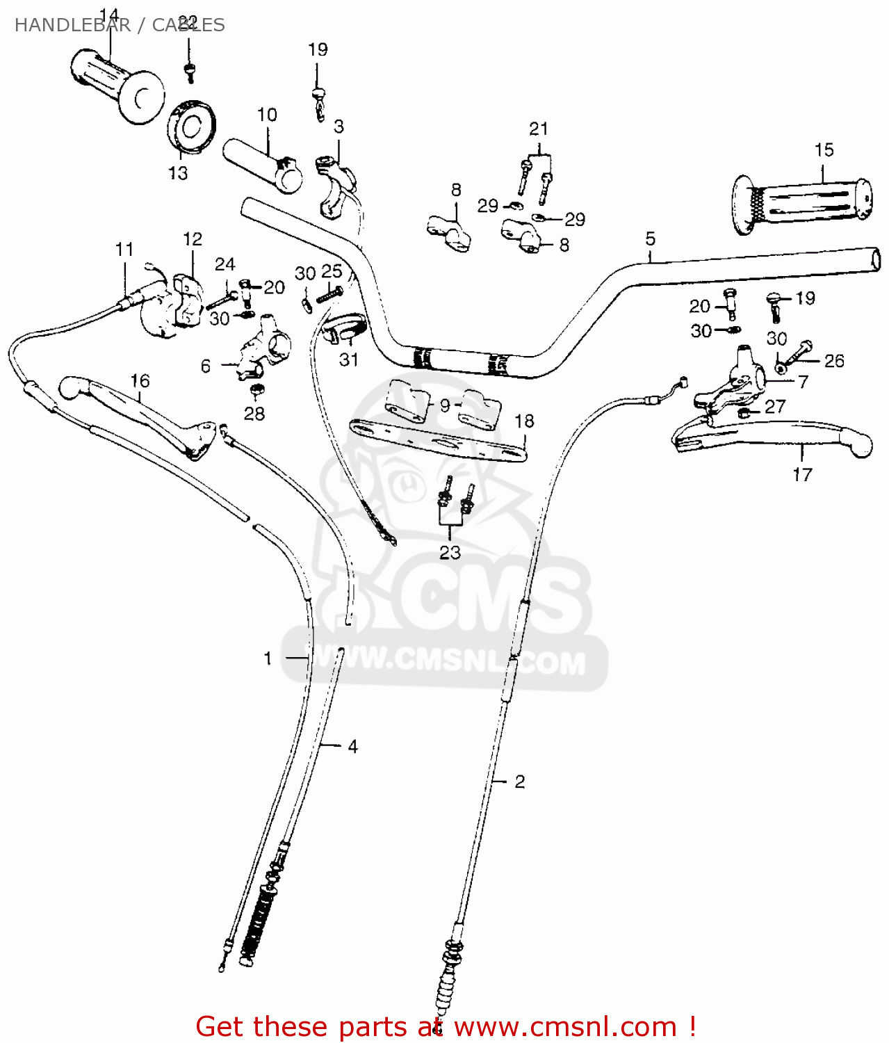 Honda Honda MR50 ELSINORE 1974 K0 USA parts lists and schematics