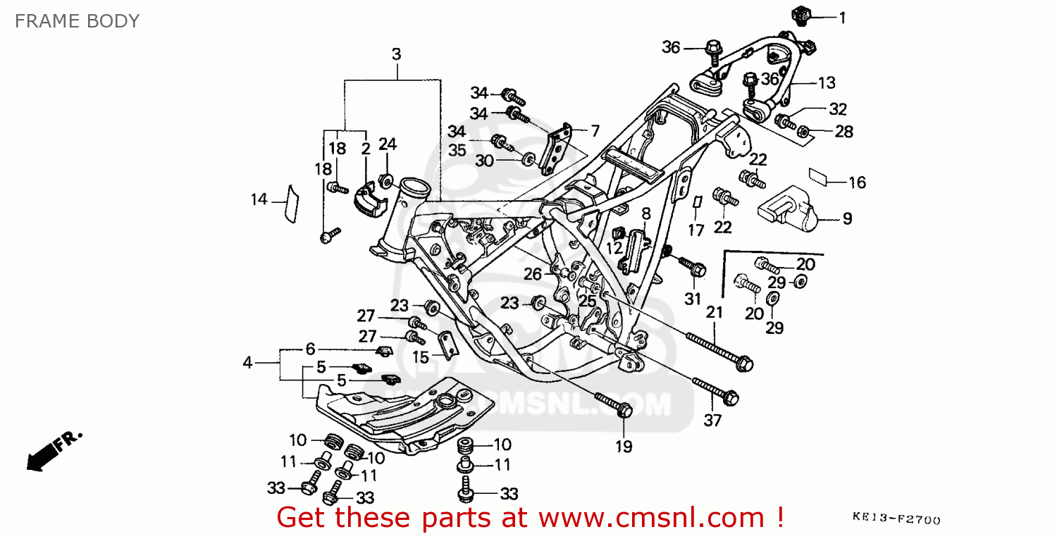 Honda MTX125RW 1990 (L) ENGLAND FRAME BODY - buy FRAME BODY spares online
