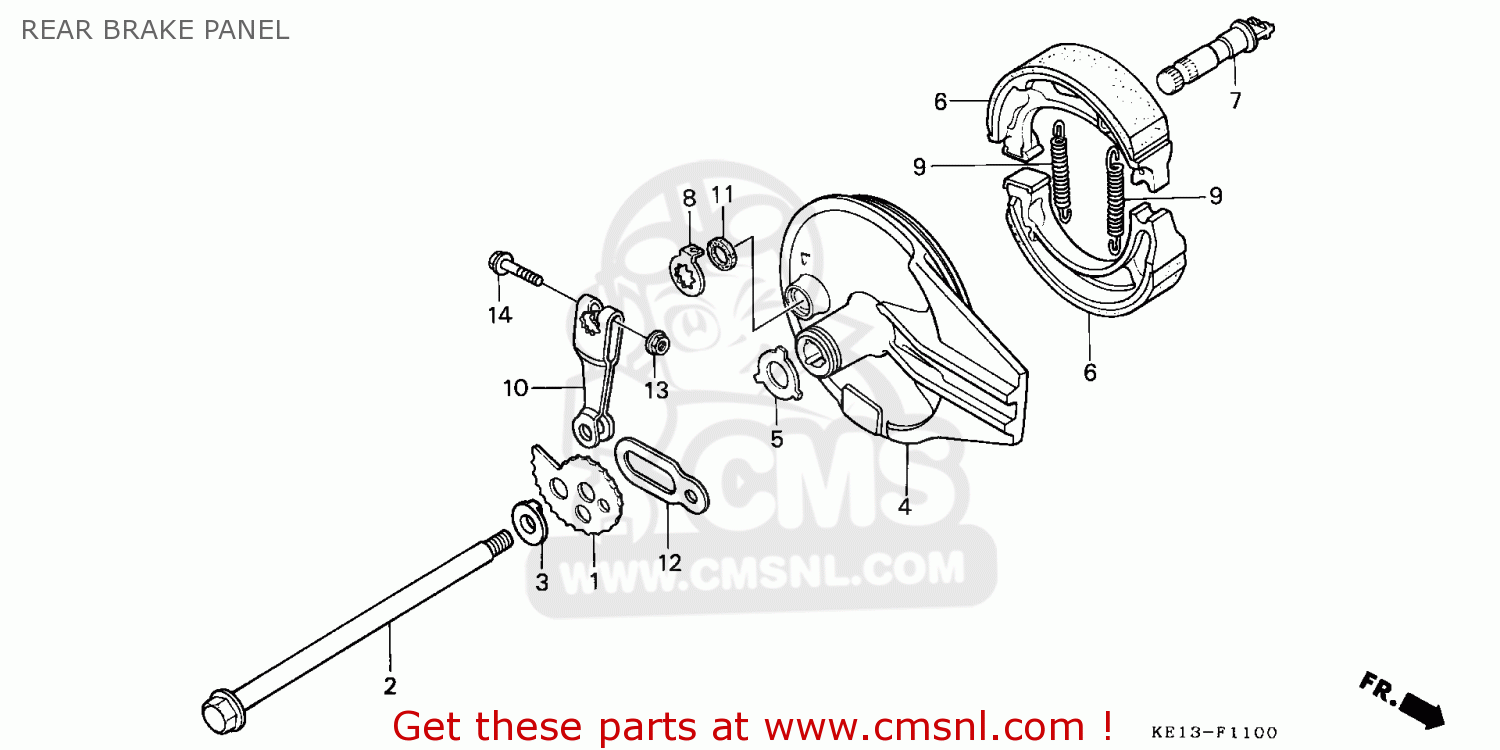 Honda MTX125RW 1990 (L) ENGLAND REAR BRAKE PANEL - buy REAR BRAKE PANEL ...