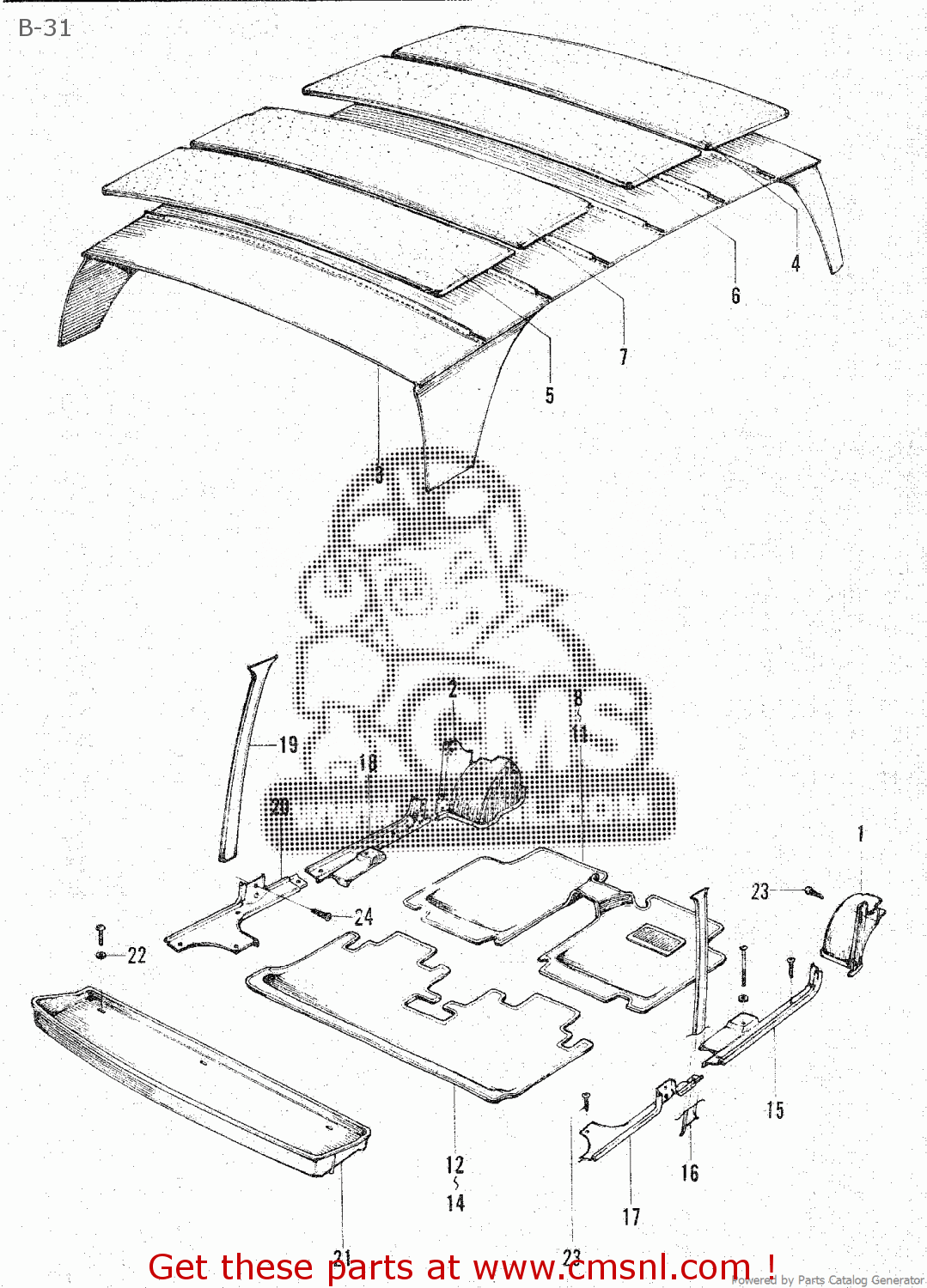 Honda N1300 1969 JDM 77 parts lists and schematics