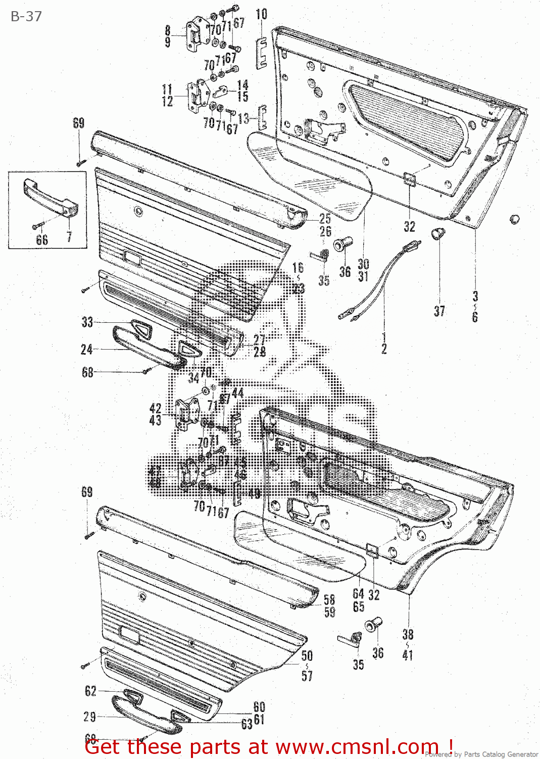 Honda N1300 1969 JDM 77 parts lists and schematics