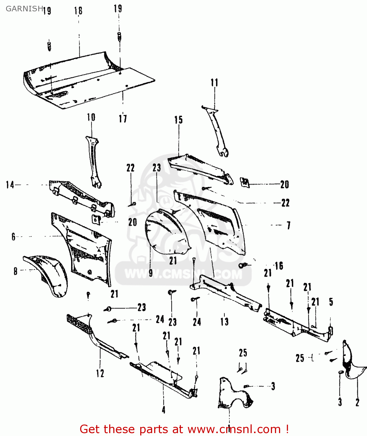 Honda N1300 COUPE 77 7 SERIES (KU KT KQ) GARNISH - buy GARNISH spares ...